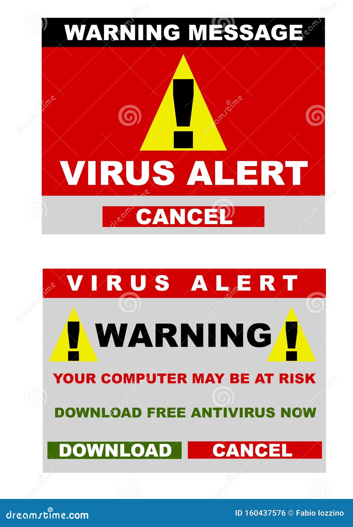 Illustration of Virus Alert Signal on Computer Stock Illustration ...