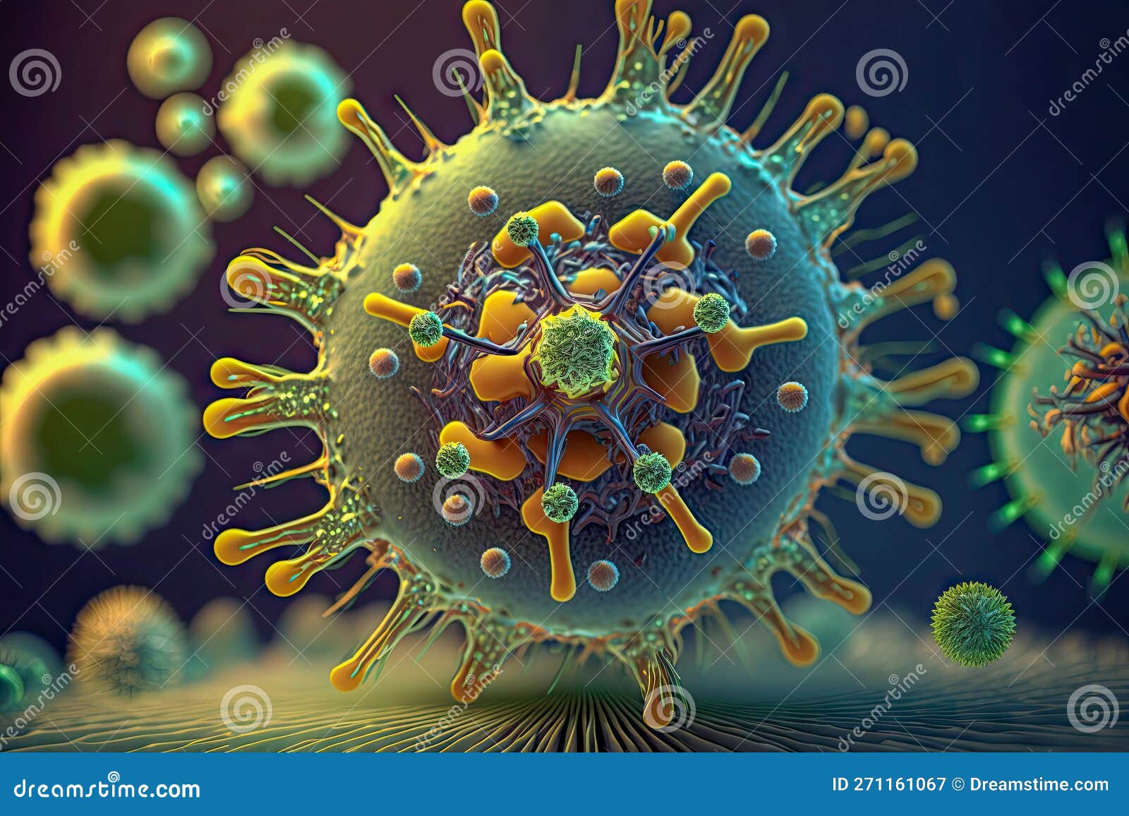 Illustration of the Virus Cell Stock Illustration - Illustration of ...