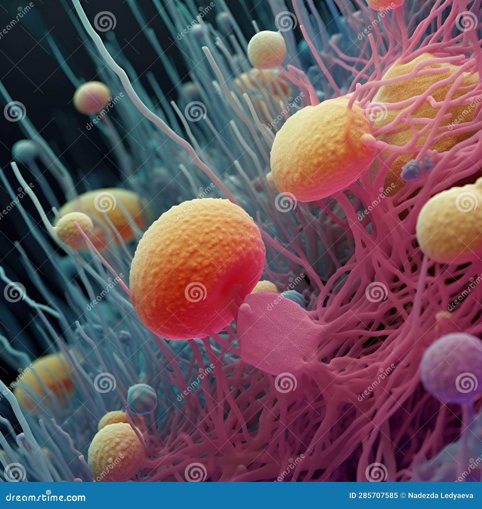 Illustration of Virus Cells or Bacteria Molecule Under Microscope ...