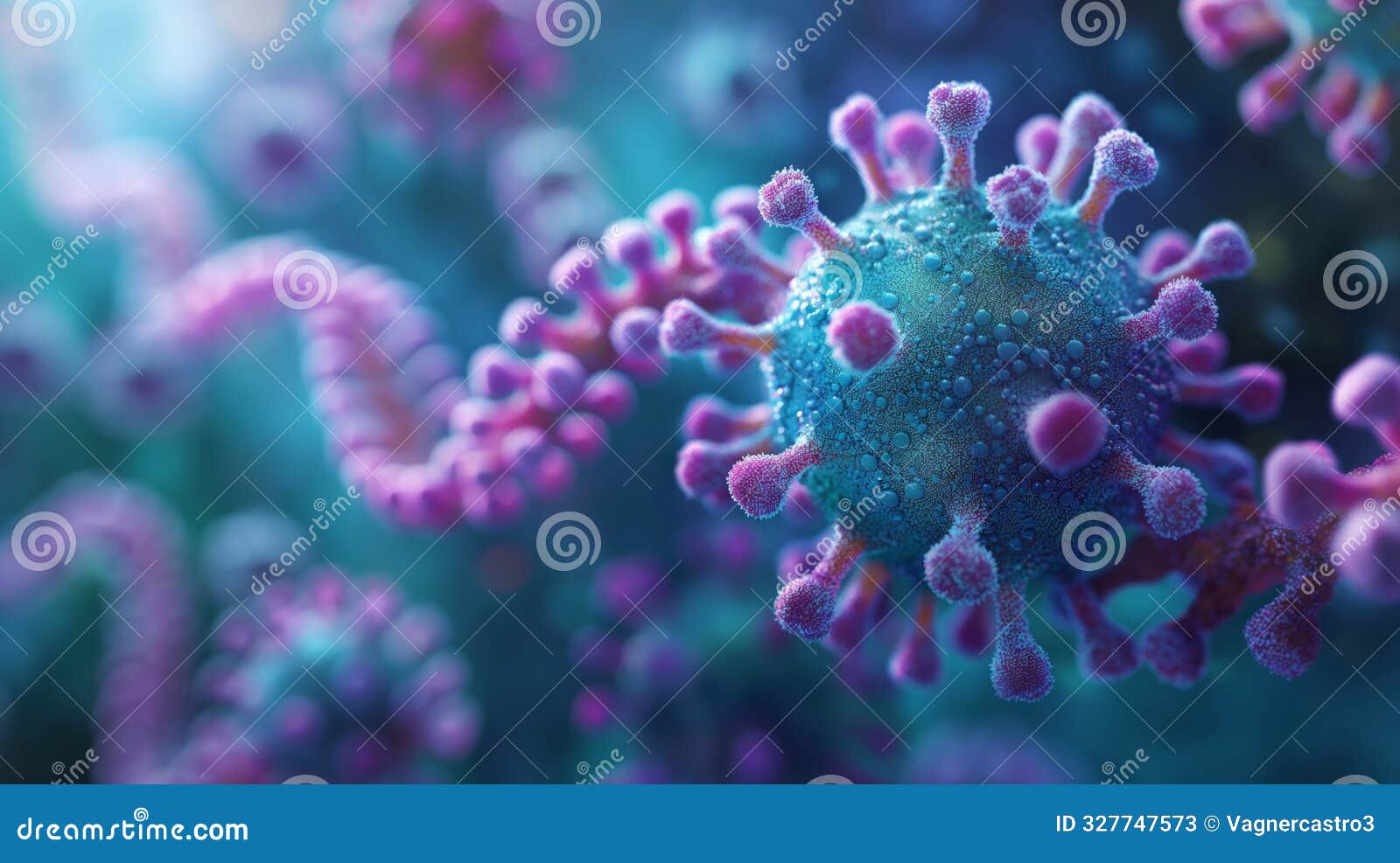 Illustration of a Virus with a Complex Geometric Shape Composed of ...