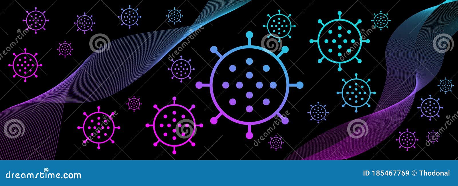 Illustration of Virus on Dark Background Stock Illustration ...