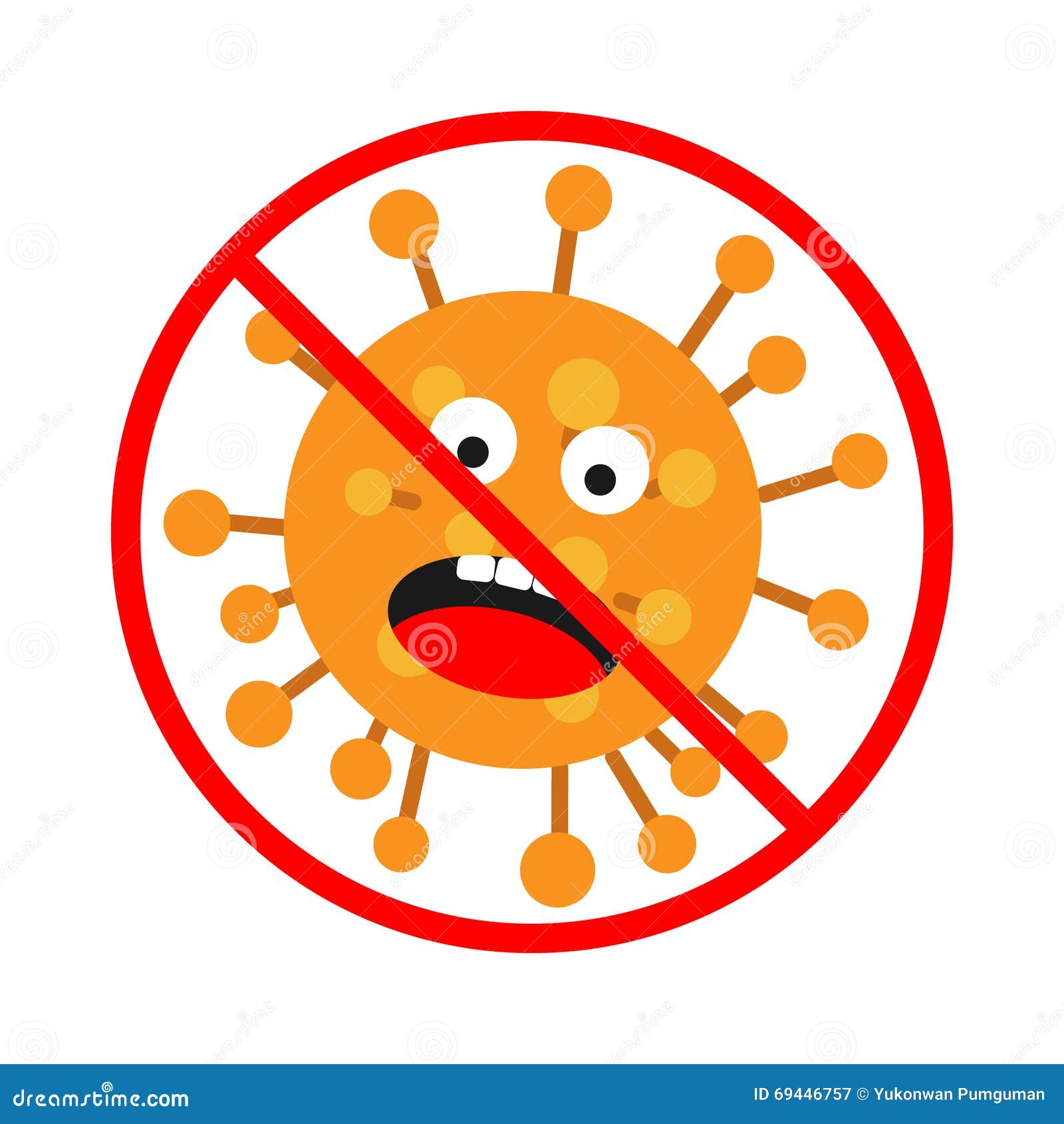 Illustration Of Virus Is Not Permitted Sign Cartoon Vector ...