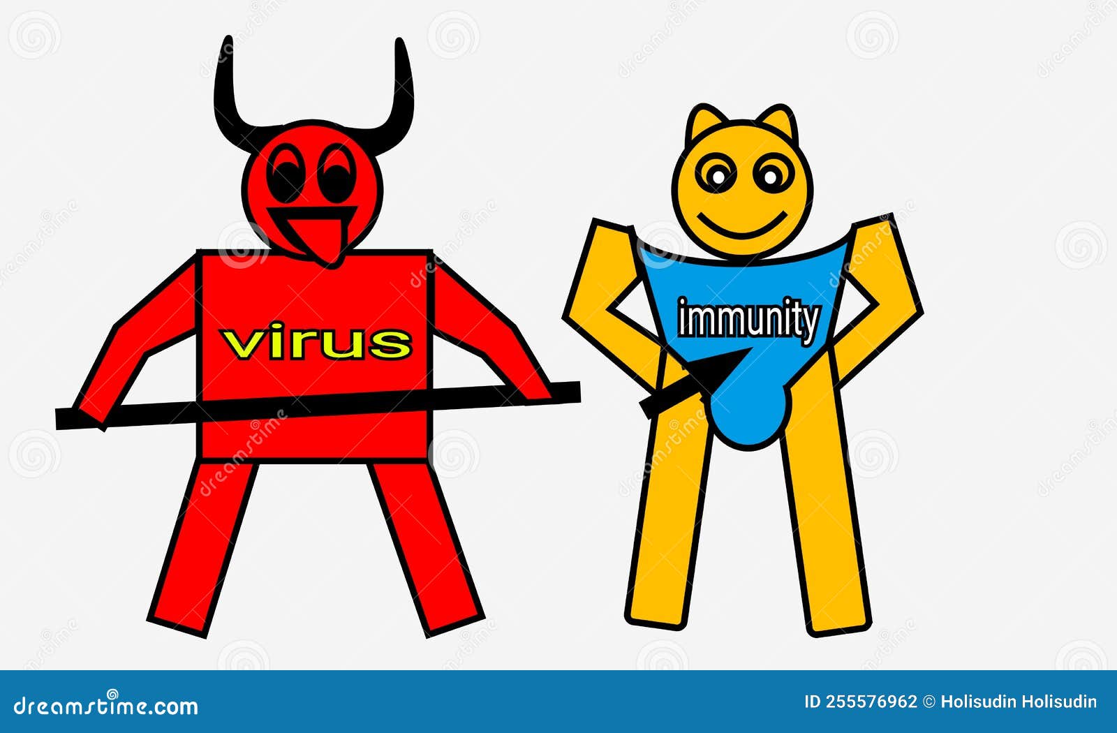 Illustration of Virus Vs Immune Icon Image Stock Illustration ...