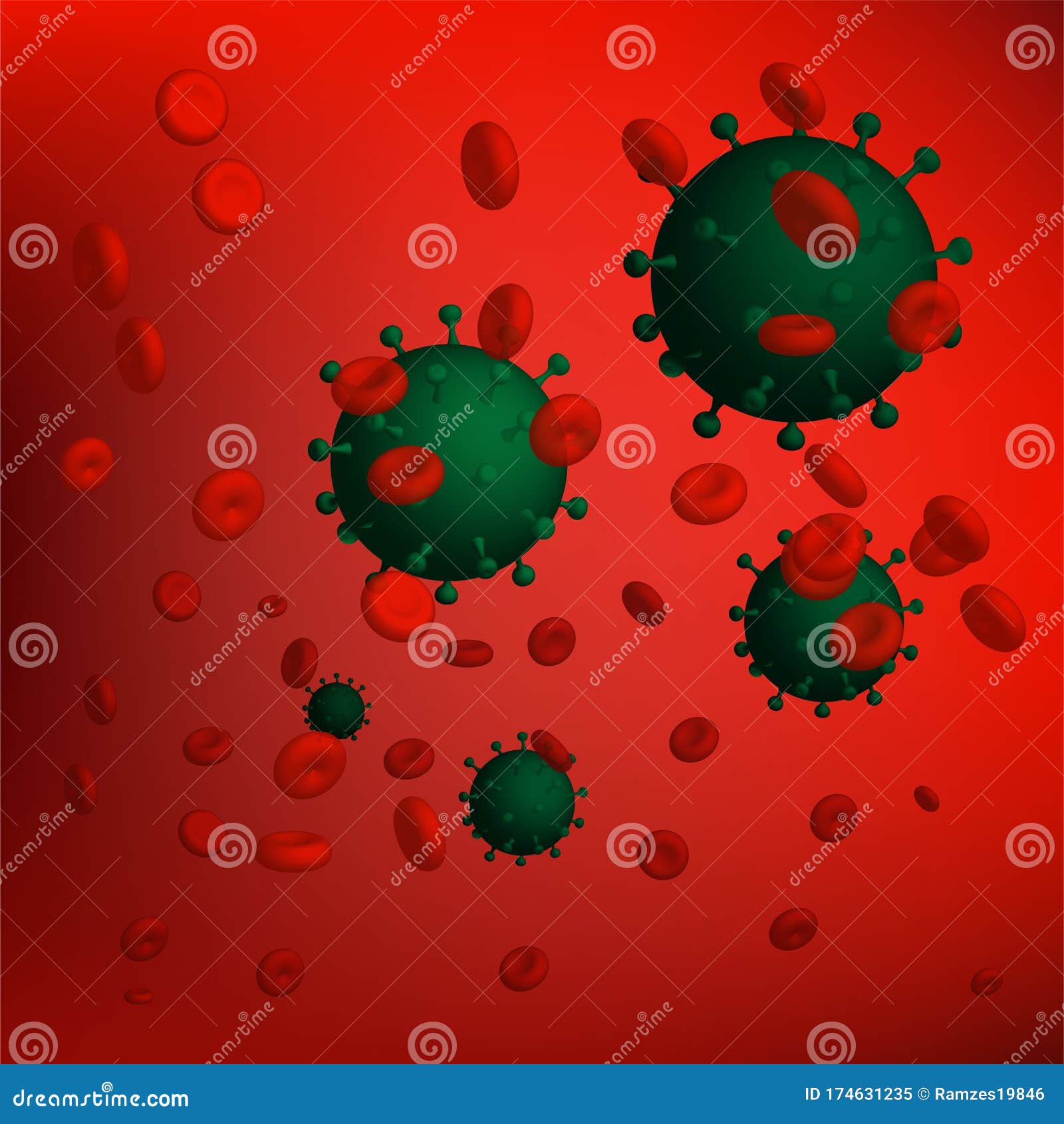 Illustration, Viruses and Bacteria Attack the Human Immune System Stock ...