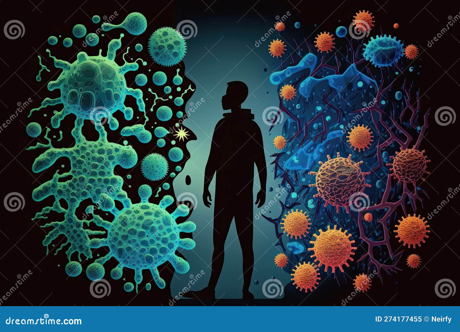 Illustration of viruses stock image. Image of disease - 274177455
