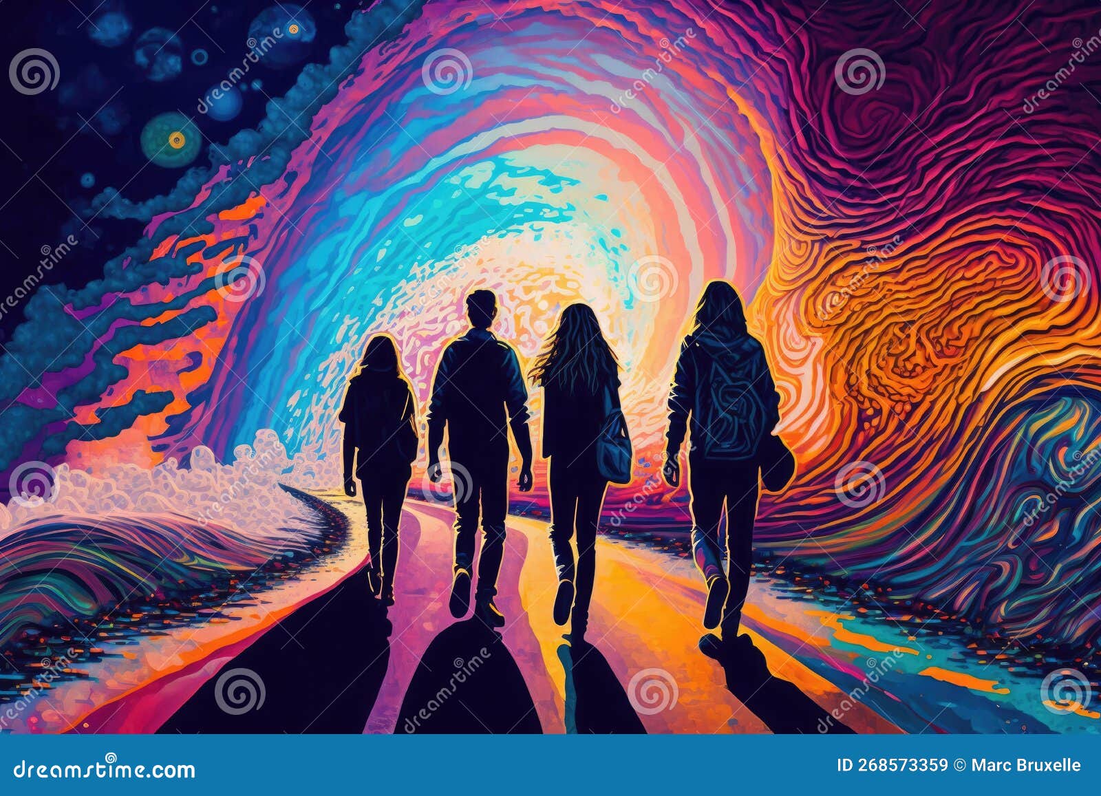 Illustration of Visions during a Psychedelic Trip - Generative AI Stock ...