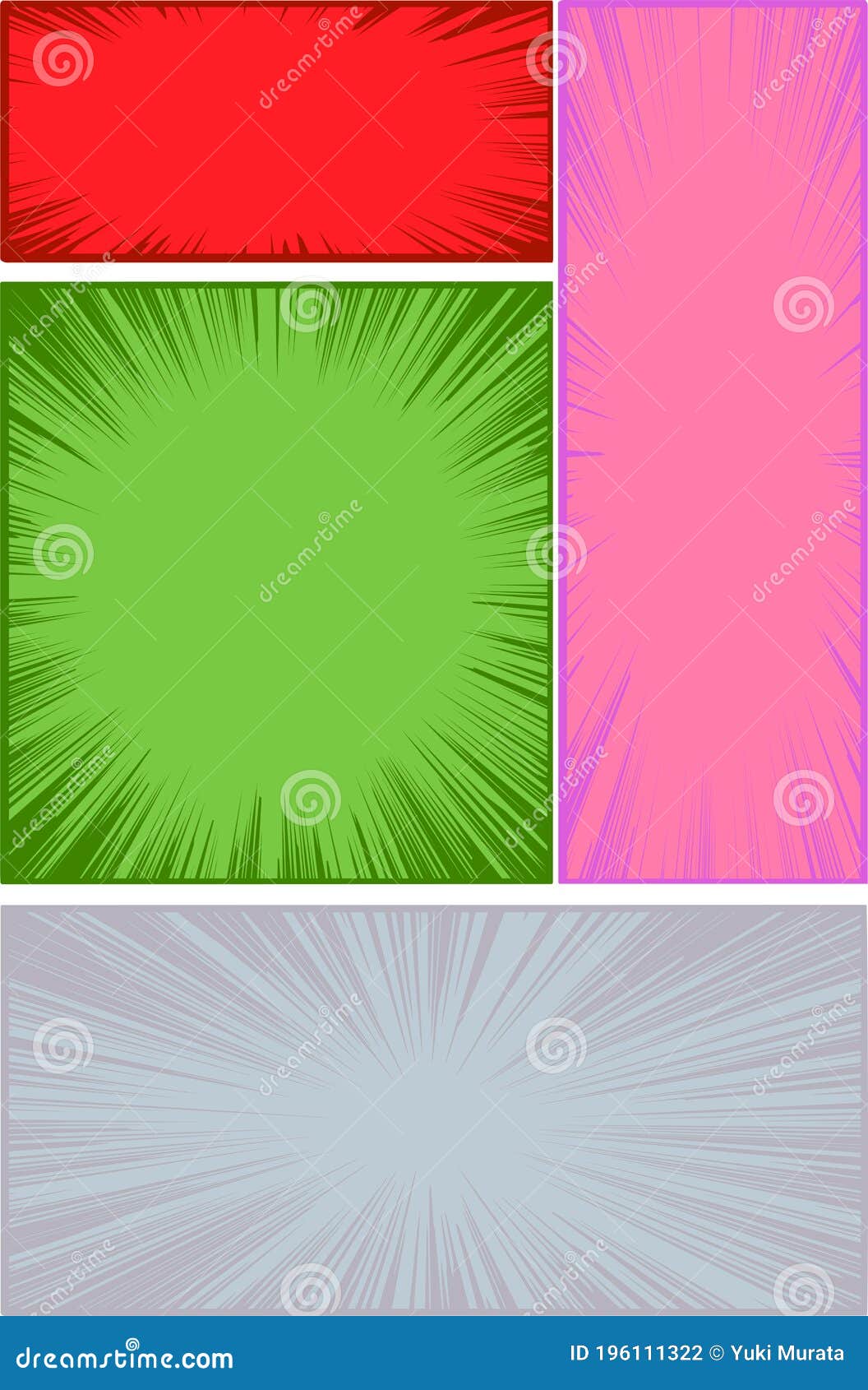 Illustration of a Vivid Color Cartoon Frame with Flash Background Stock ...