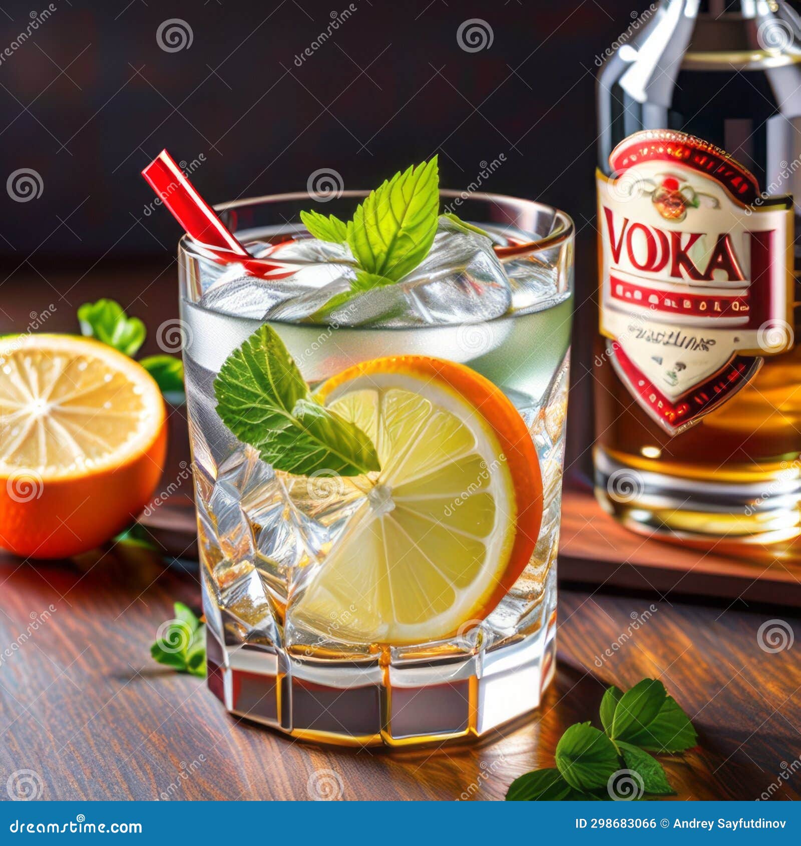 Illustration of Vodka on the Menu of a Restaurant or Store. Stock Photo ...