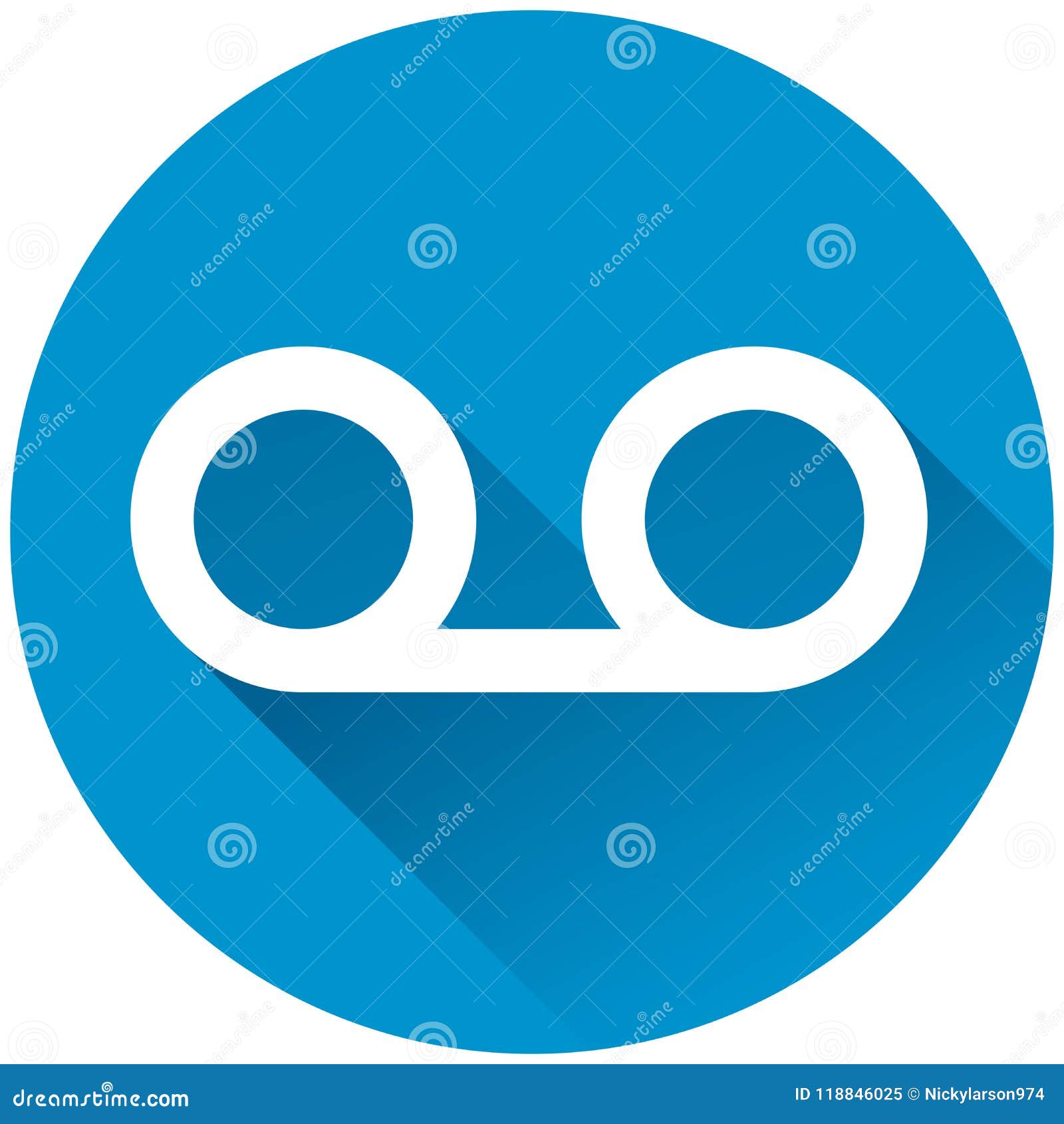 Voice Mail Circle Blue Icon Stock Vector - Illustration of shadow, flat ...