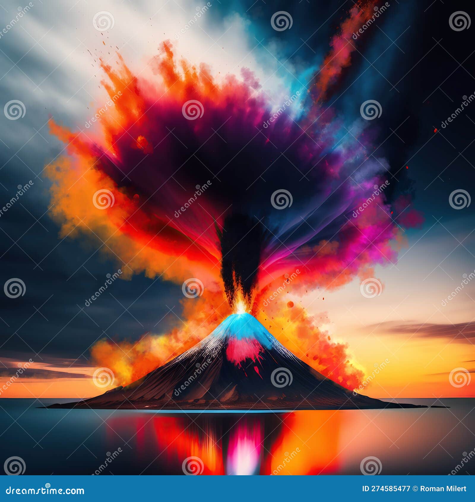 Illustration of Volcano Erupting Stock Illustration - Illustration of ...