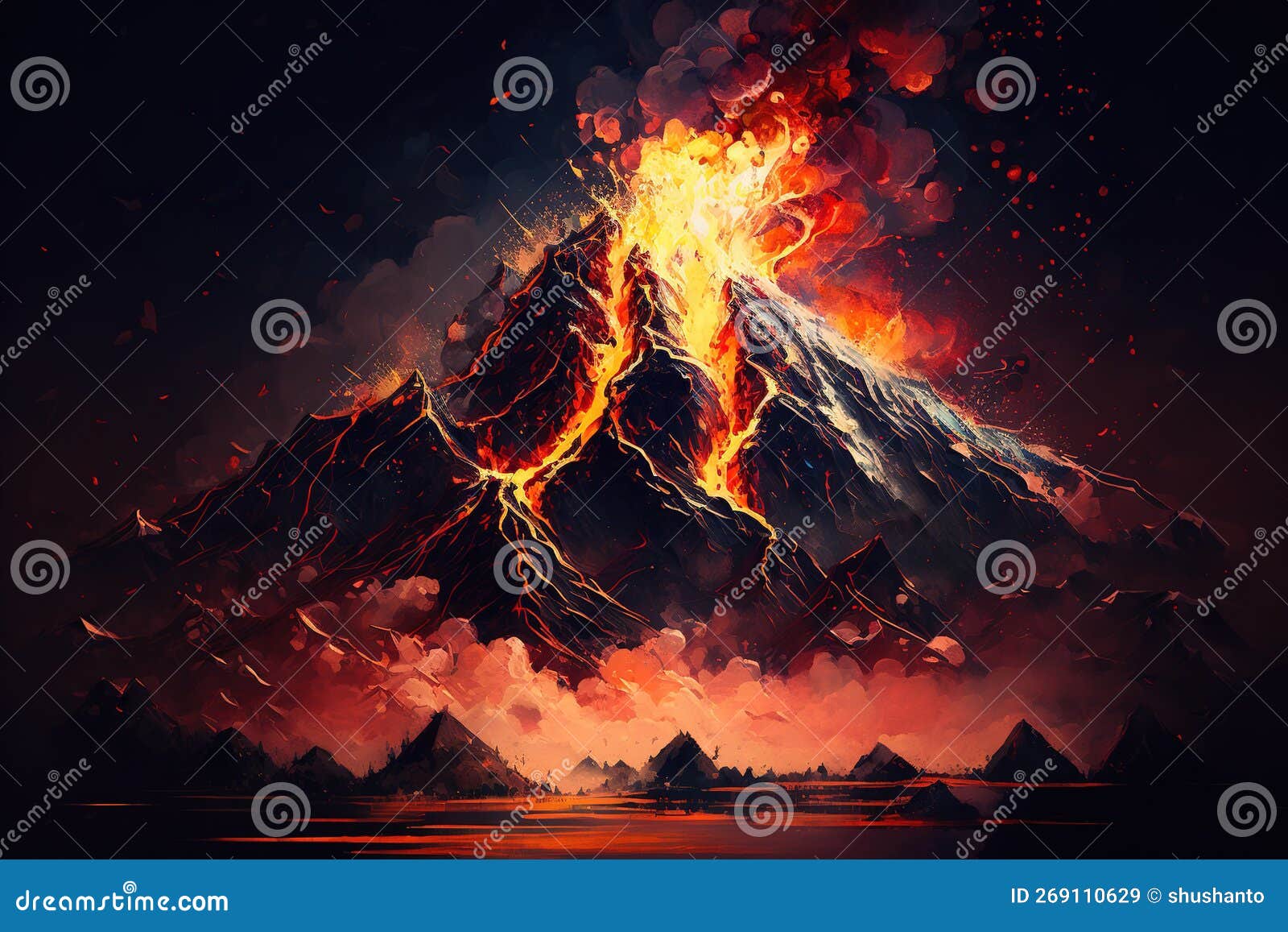 Illustration of Volcano Explosion Stock Illustration - Illustration of ...