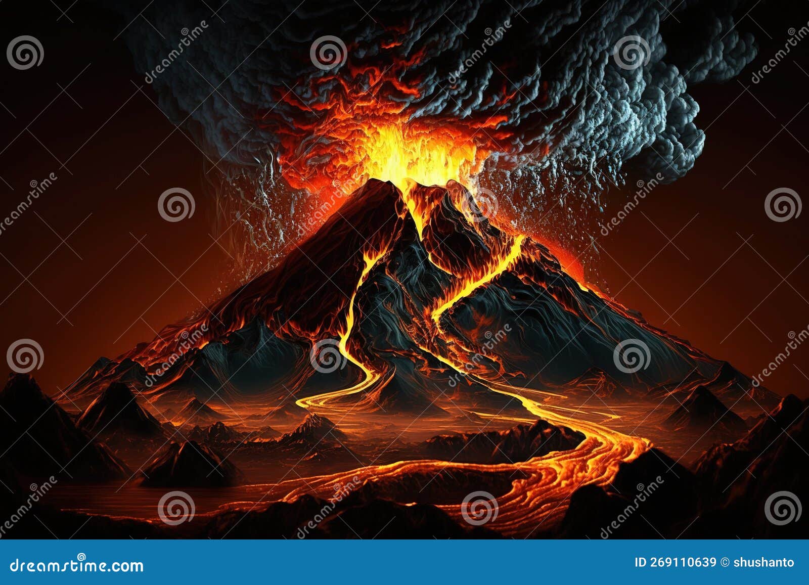 Illustration of Volcano Explosion Stock Illustration - Illustration of ...