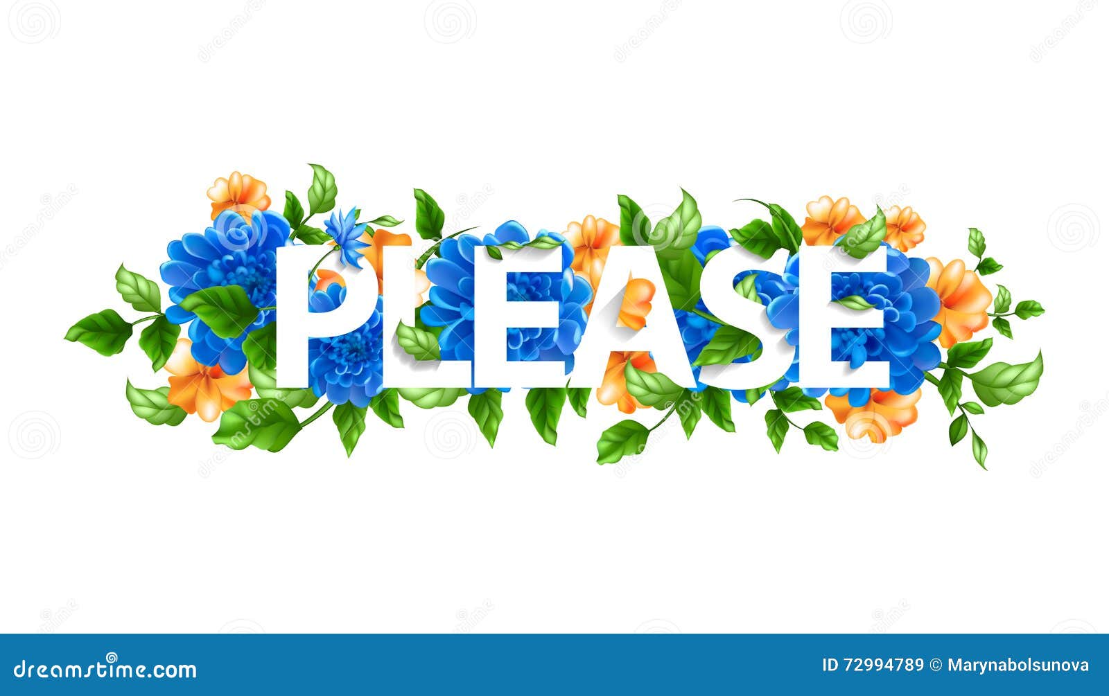 Illustration Von Blumen Mit Bitte Beschriften Vektor Abbildung ...