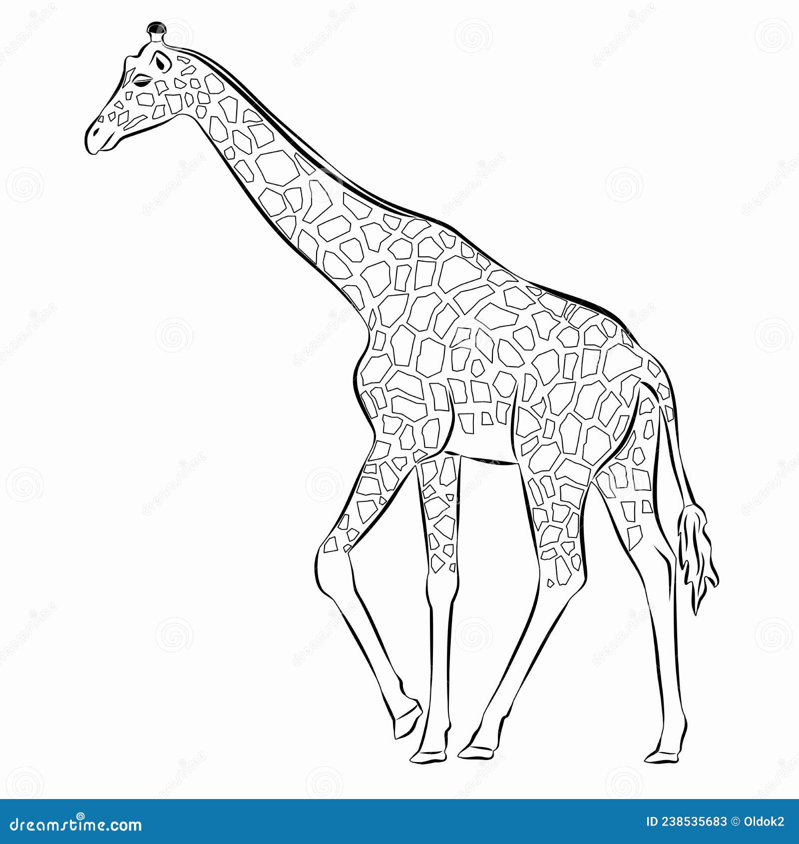Illustration Of A Walking Giraffe , Vector Drawing | CartoonDealer.com ...