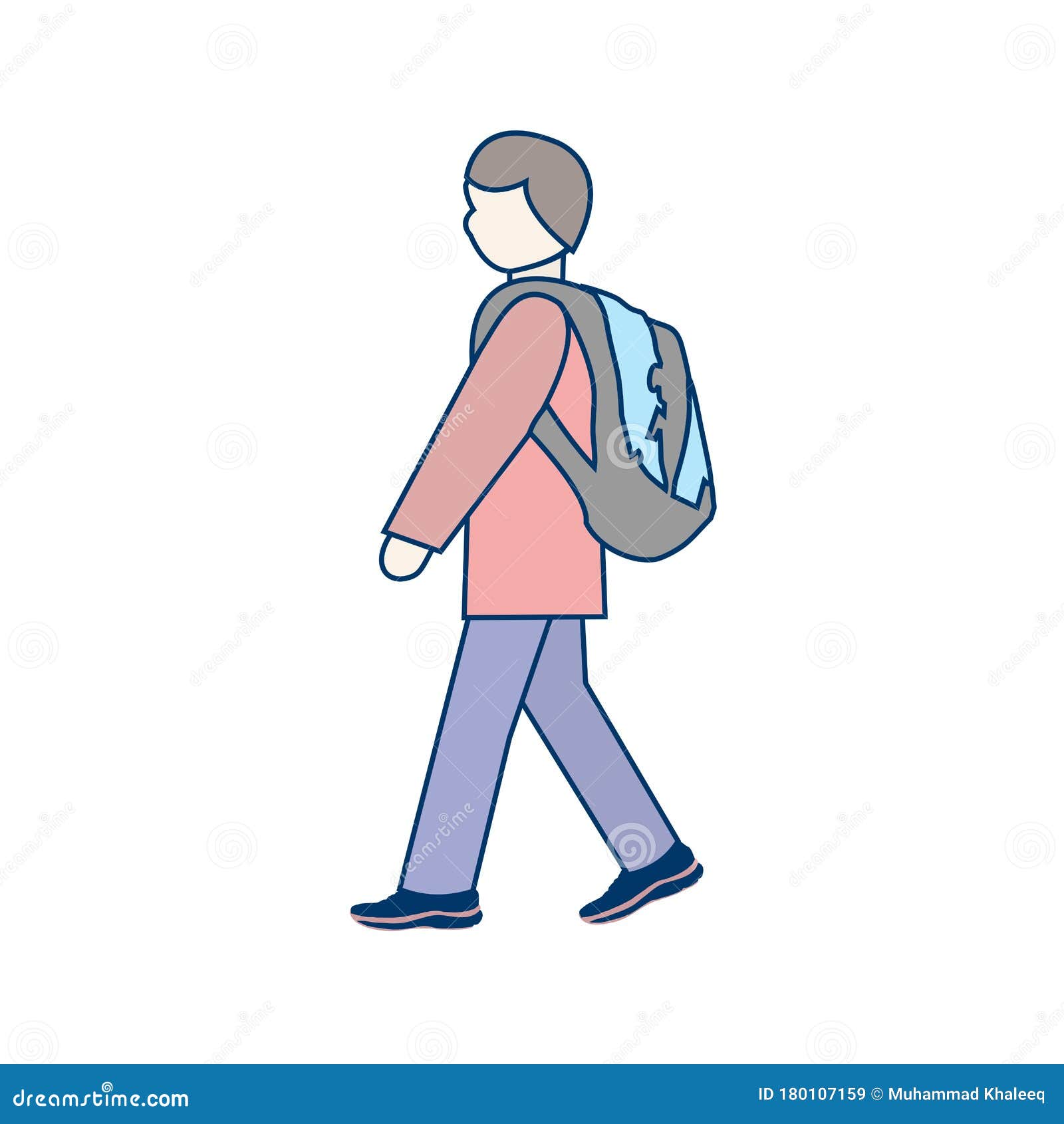 Illustration Walking To School Icon for Personal and Commercial Use ...