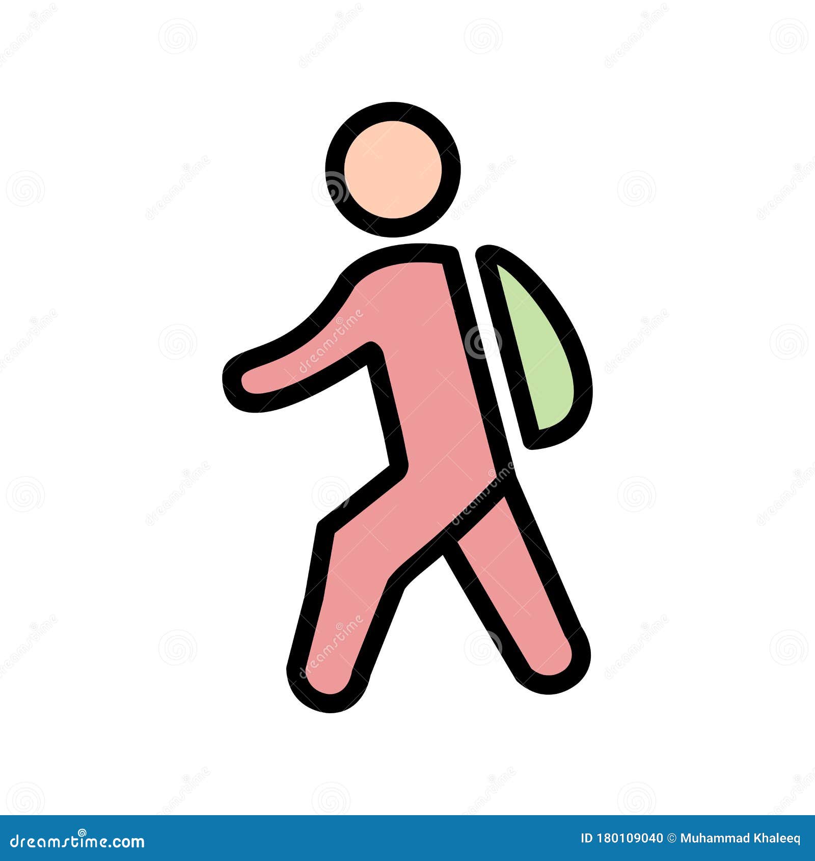 Illustration Walking To School Icon for Personal and Commercial Use ...