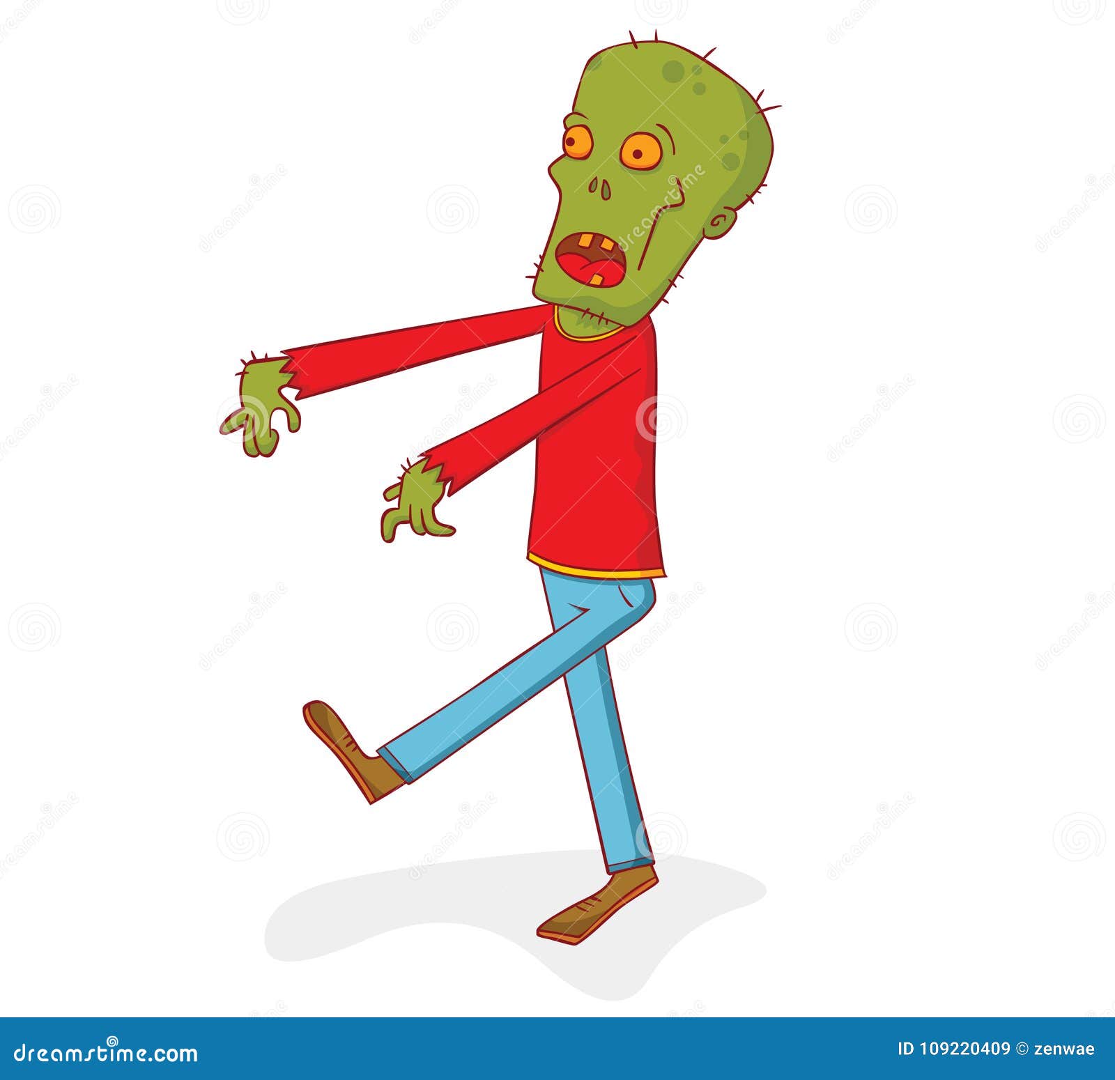Illustration of a Walking Zombie Stock Vector - Illustration of freak ...