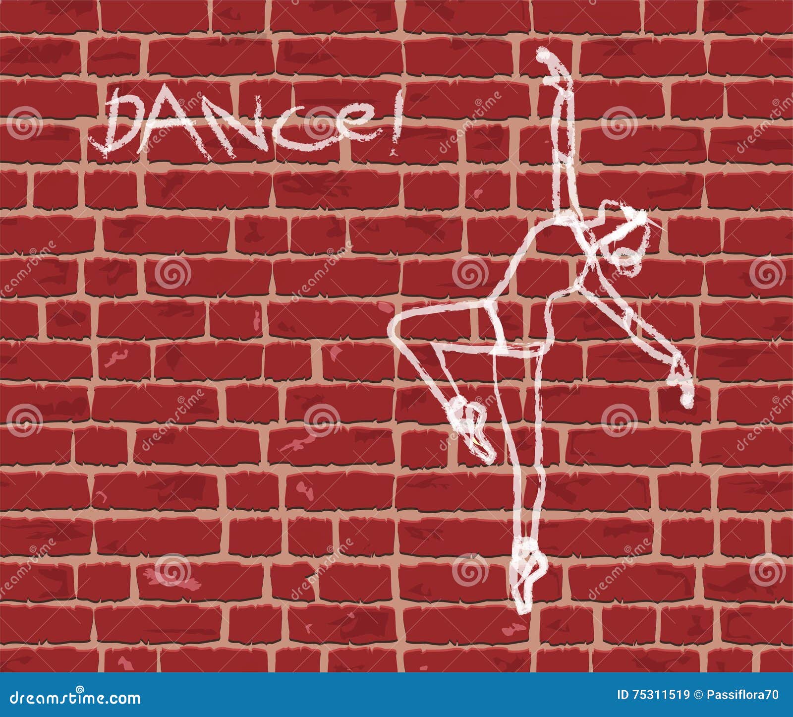 Illustration of Wall Bricks and Dancer Designed Stock Vector ...