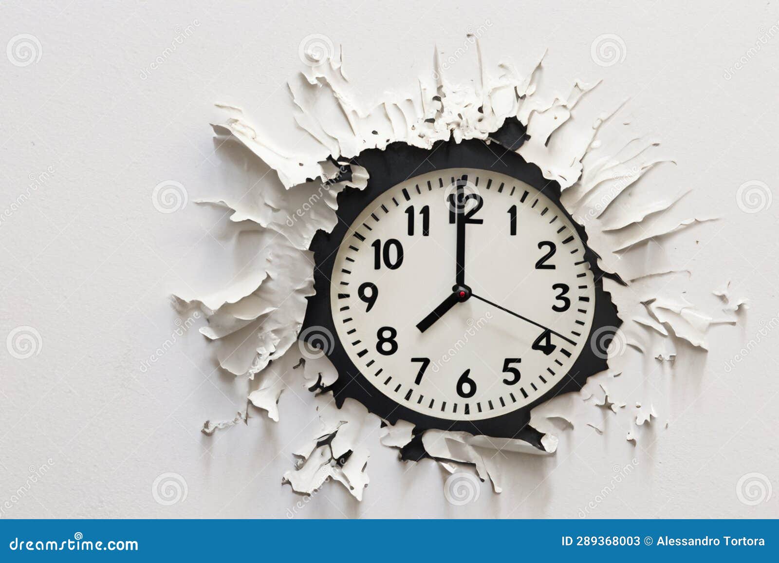 Illustration of Wall Clock Dissolving and Disintegrating on a White ...