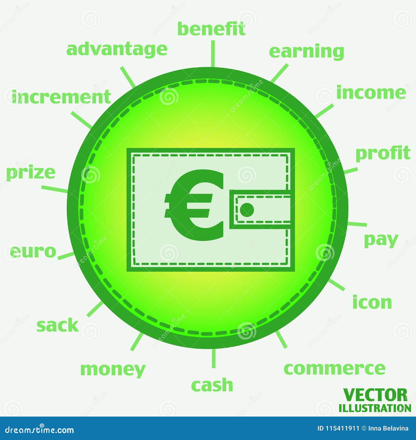 Wallet with Euro Icon. Vector. Stock Vector - Illustration of economy ...