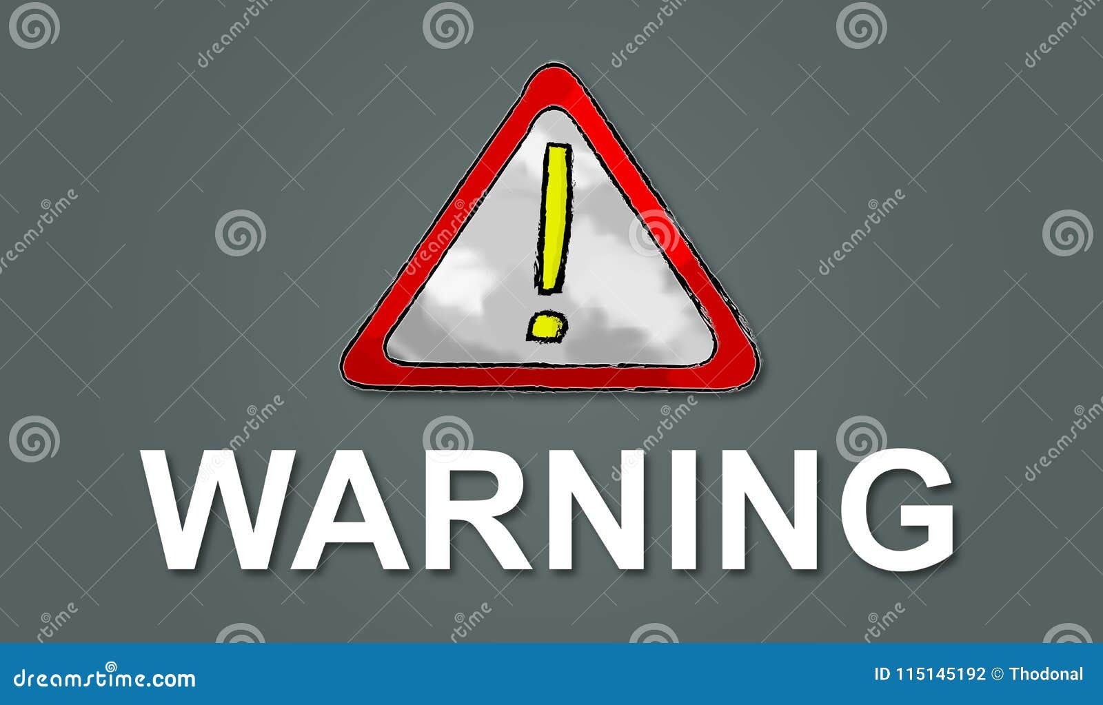 Concept of warning stock illustration. Illustration of problem - 115145192