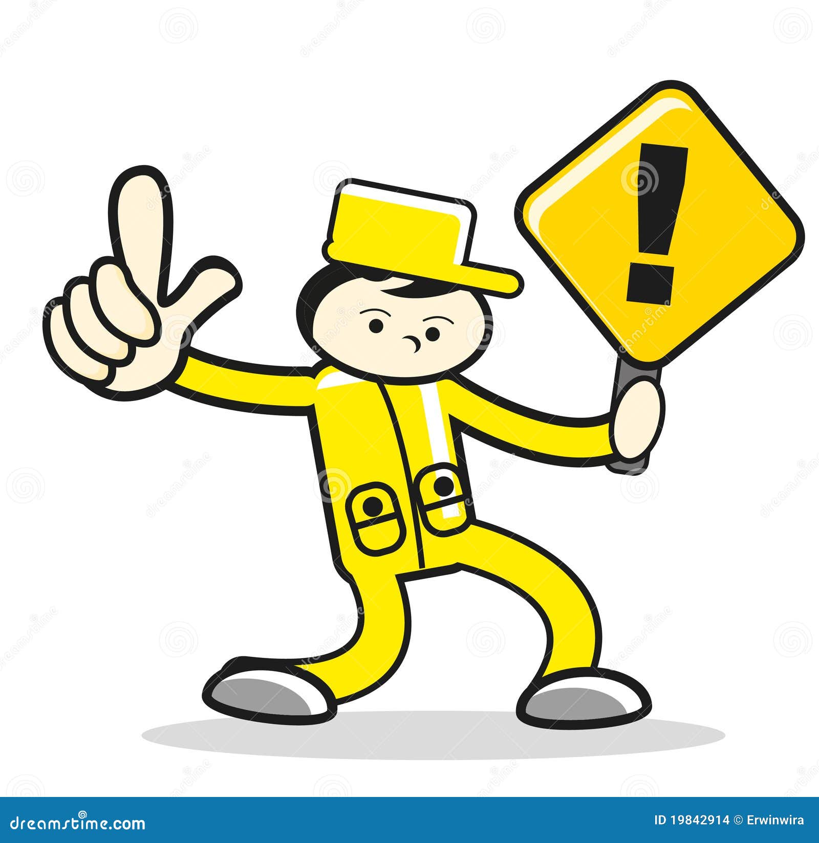 Illustration with Warning Sign Stock Vector - Illustration of guard ...