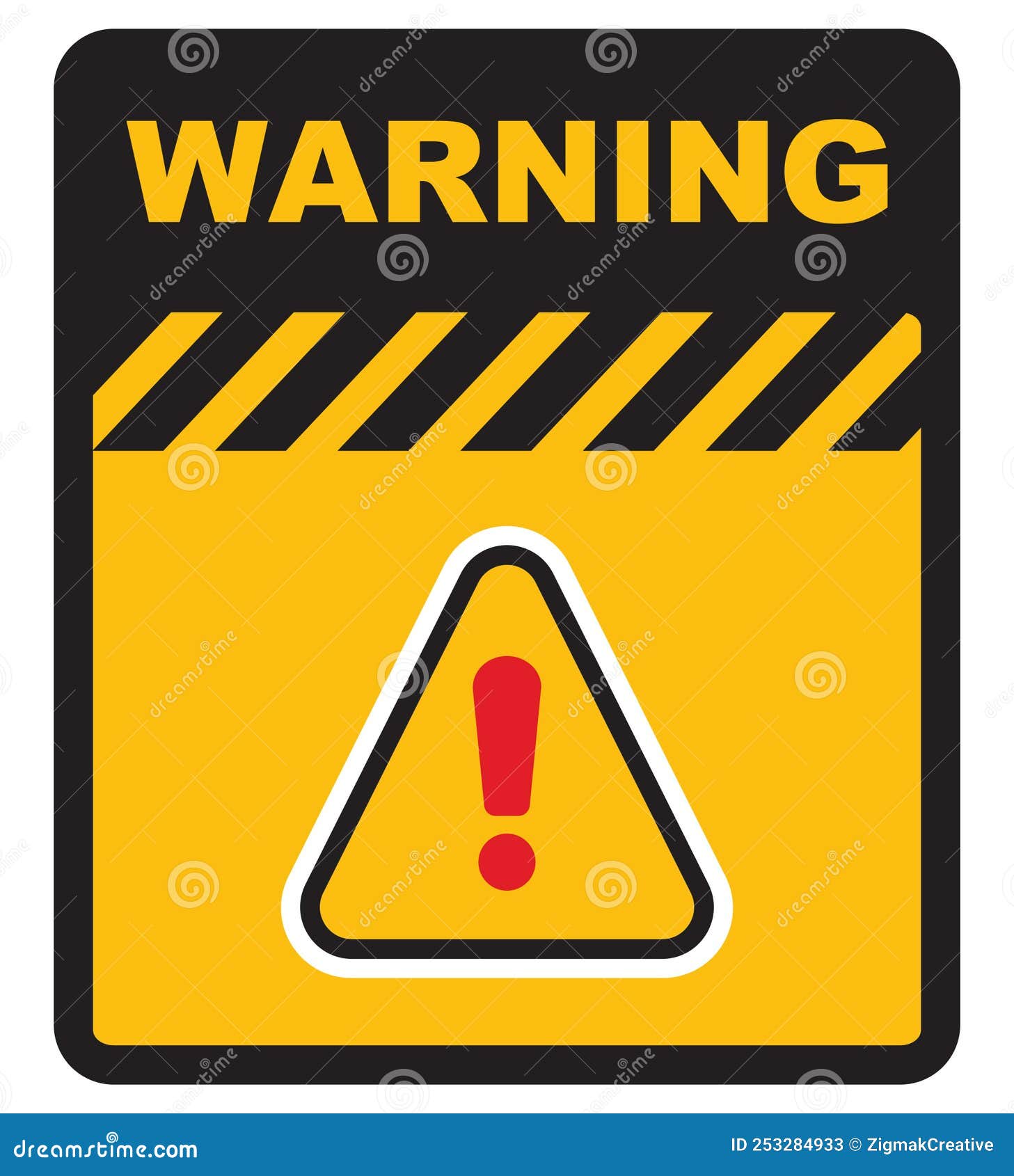 Warning Sign with Exclamation Point Stock Illustration - Illustration ...