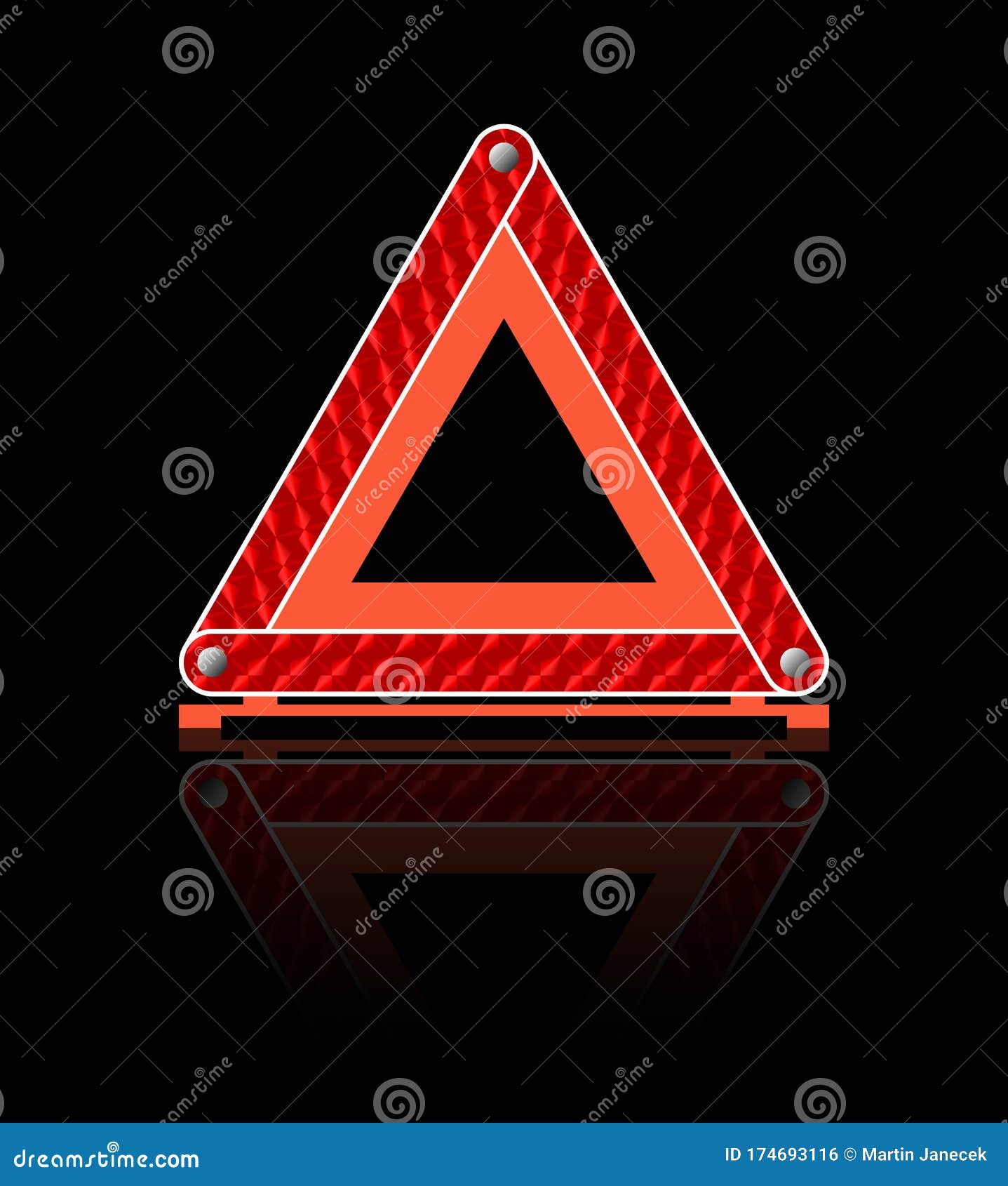Illustration Warning Triangle Reflector Stock Illustration ...