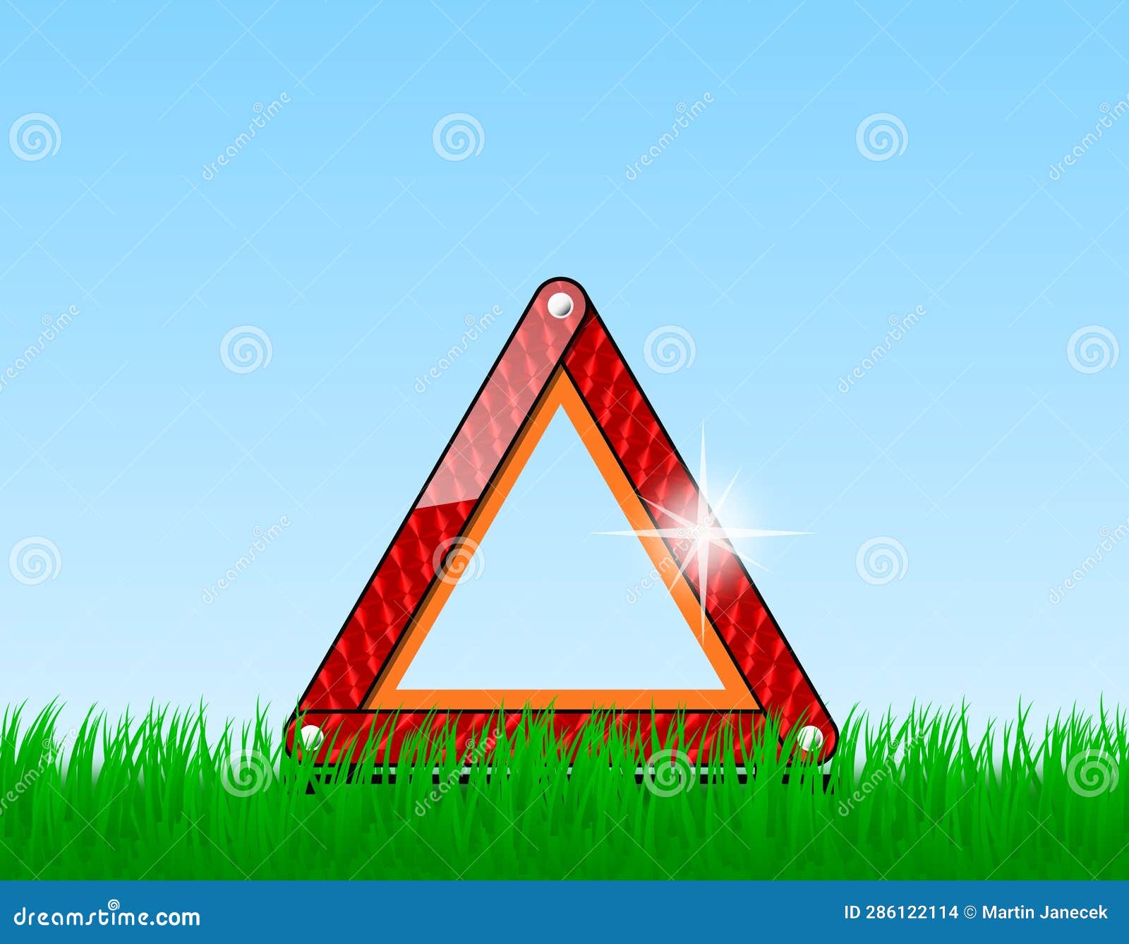 Illustration Warning Triangle Reflector Stock Illustration ...
