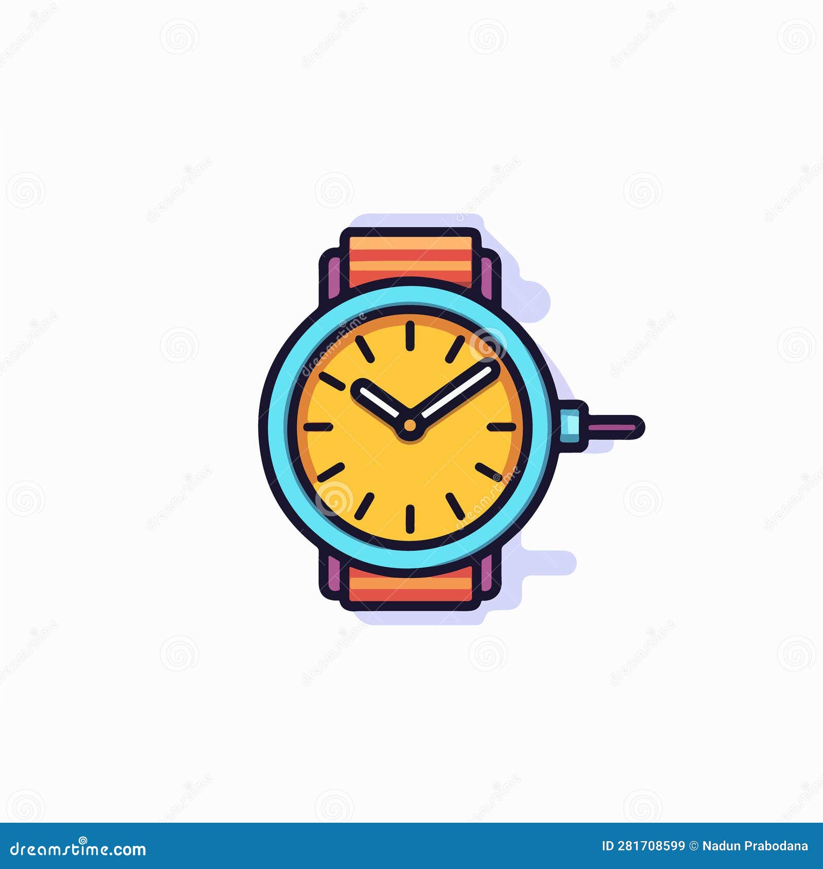 Illustration of a Watch with Band Stock Vector - Illustration of white ...