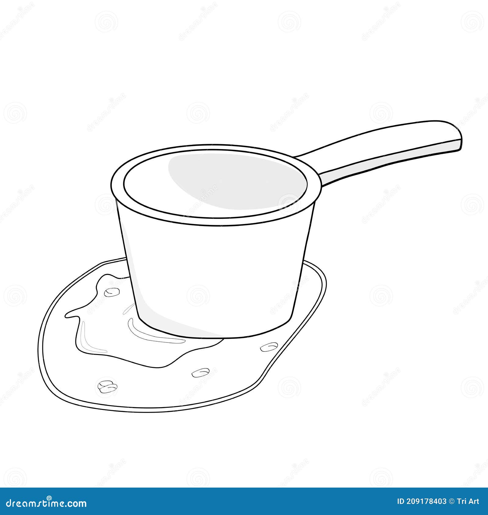 Illustration of a Water Dipper Splashing Water in the Yard. Black and ...