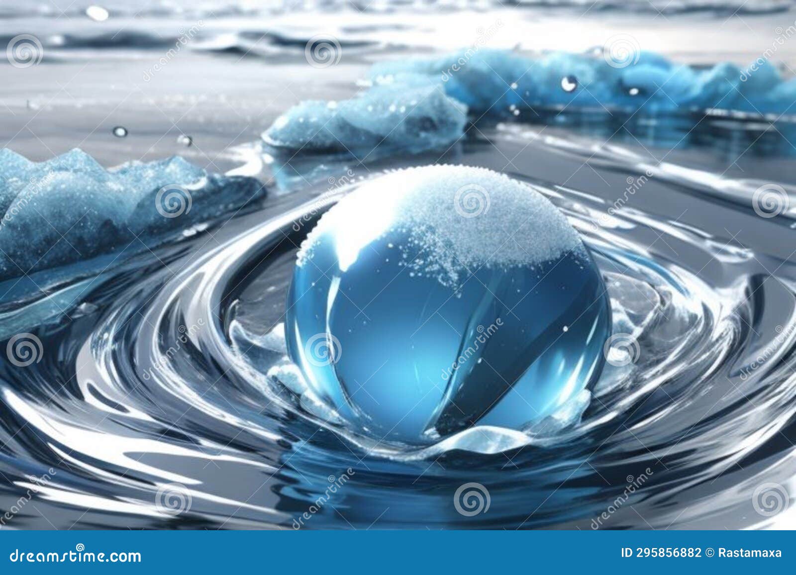 Illustration of Water, Frozen Water, Cold Theme, AI Generate Stock ...