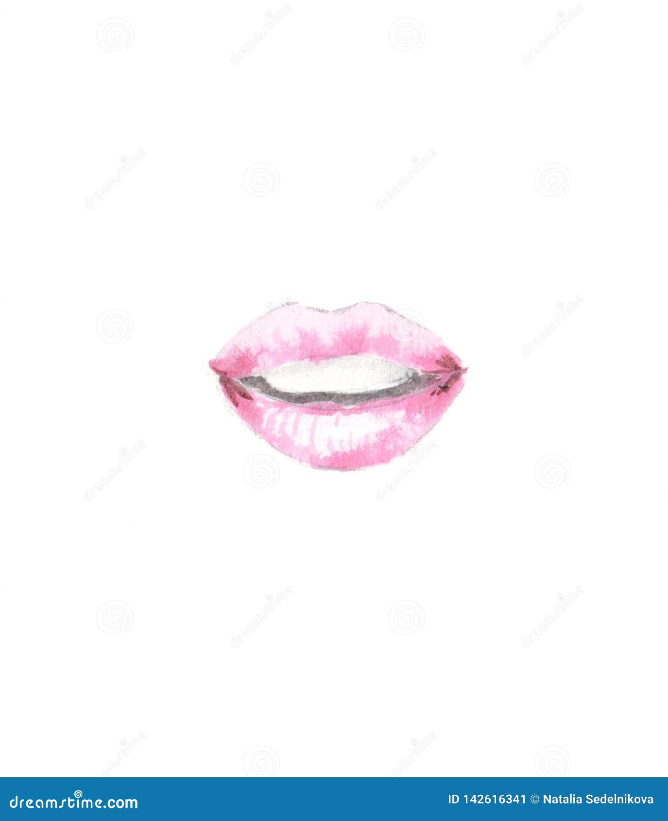 Illustration of Watercolor Lips Stock Image - Image of brown, light ...