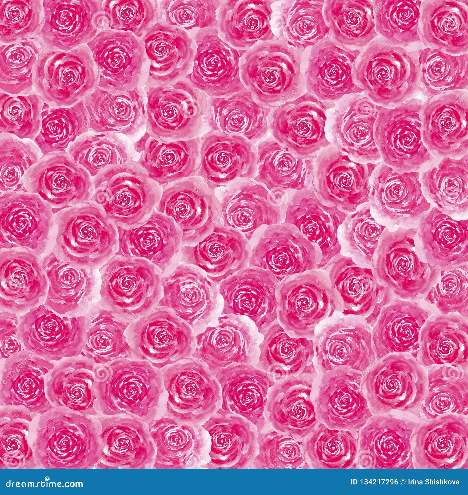 Watercolor rose pattern stock illustration. Illustration of bouquet ...
