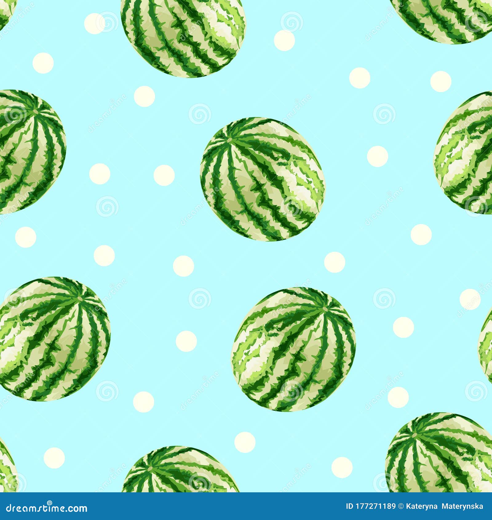 Watermelon Pattern. Watermelon on a Blue Background Stock Illustration ...