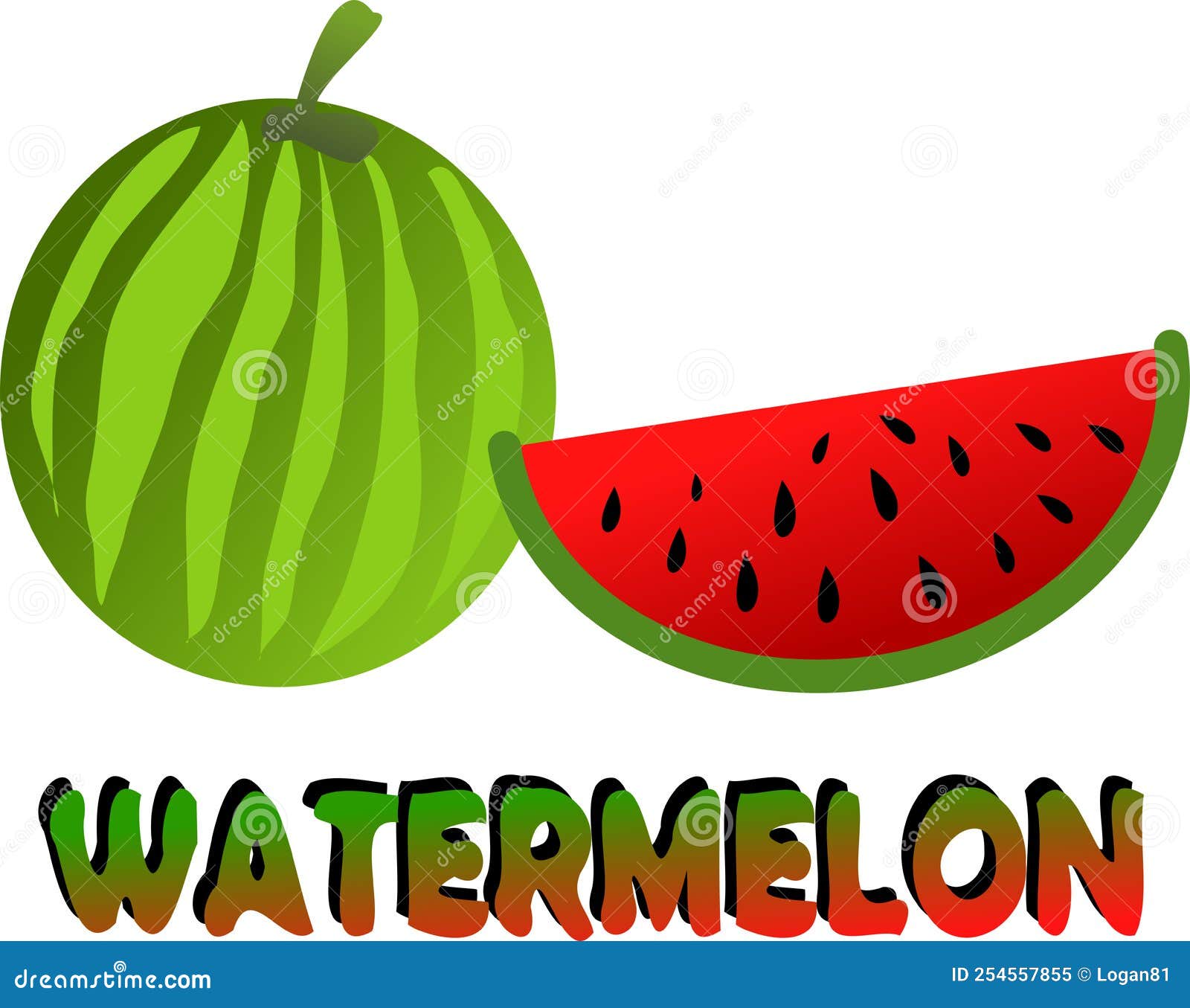 Illustration of Watermelon with Text Stock Vector - Illustration of ...