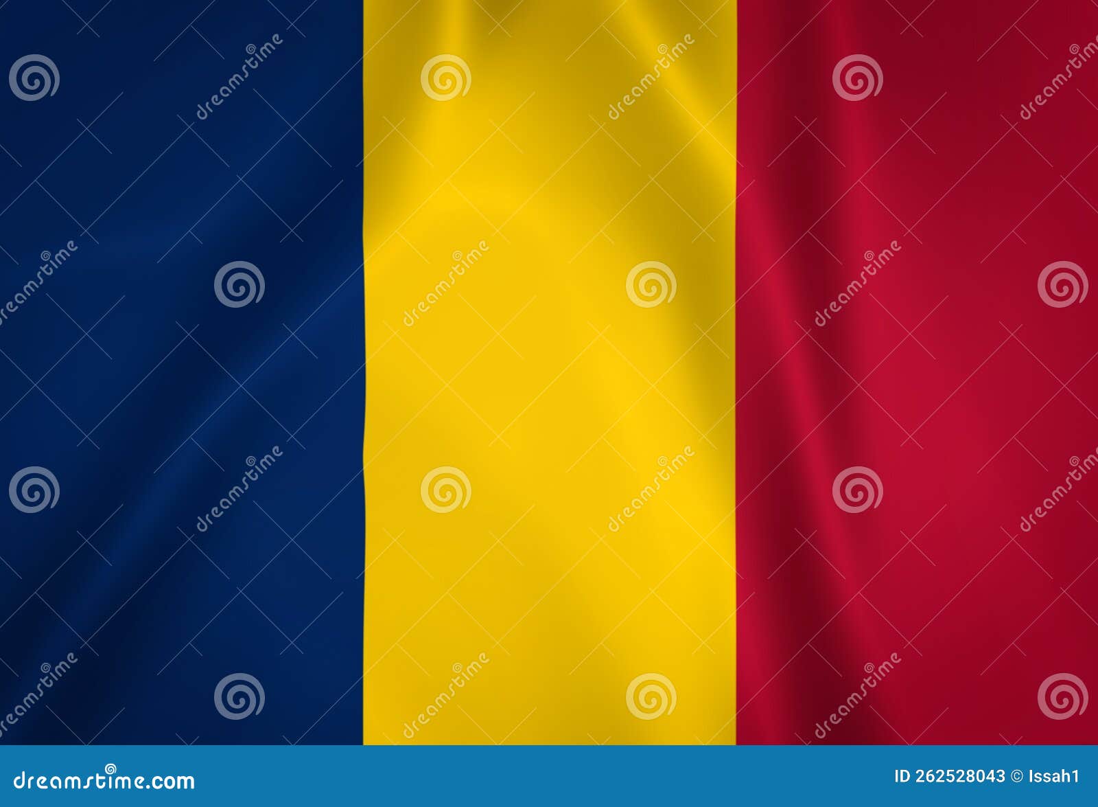 Illustration Waving State Flag of Chad Stock Illustration ...