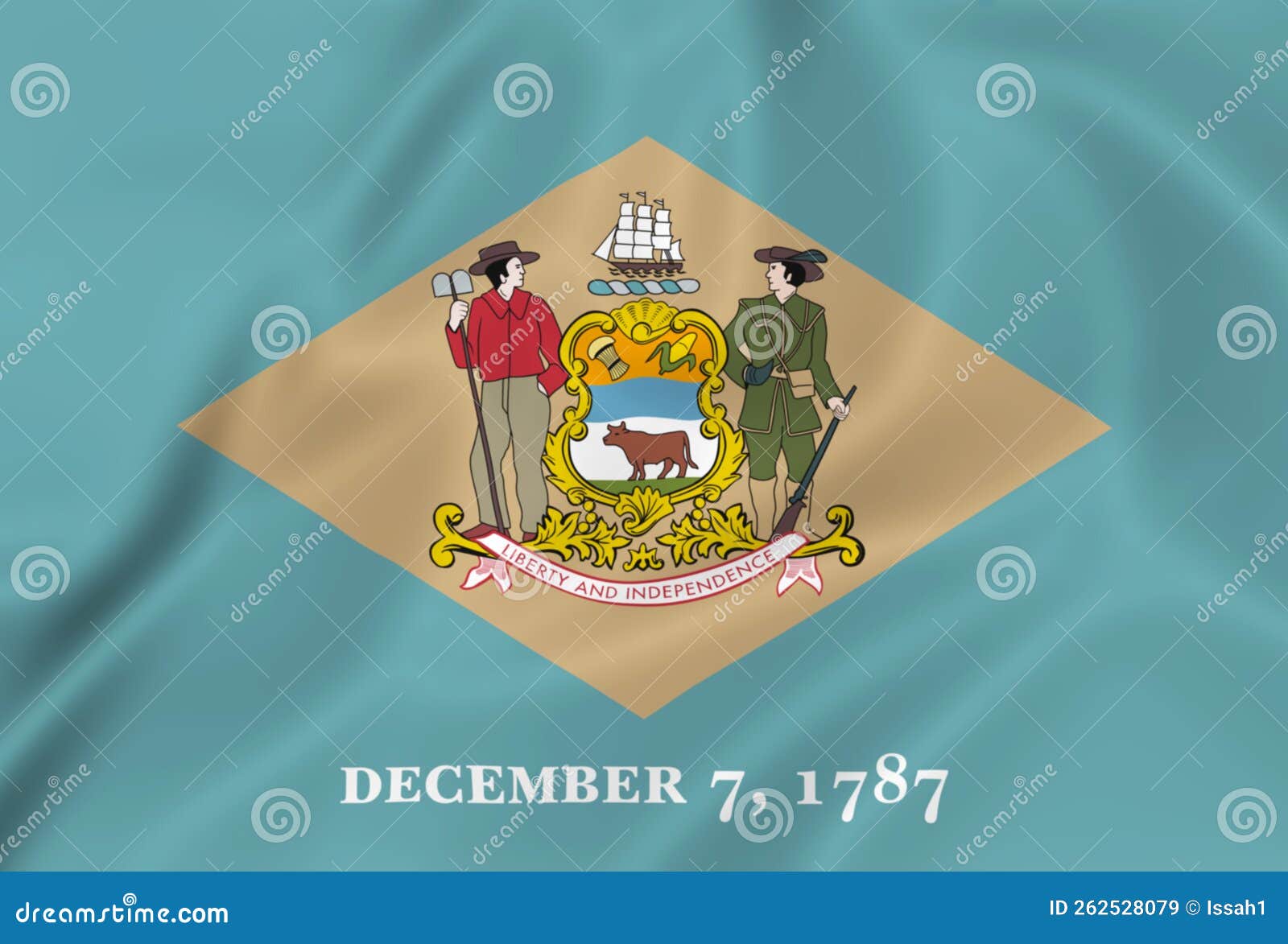 Illustration Waving State Flag of Delaware Stock Illustration ...
