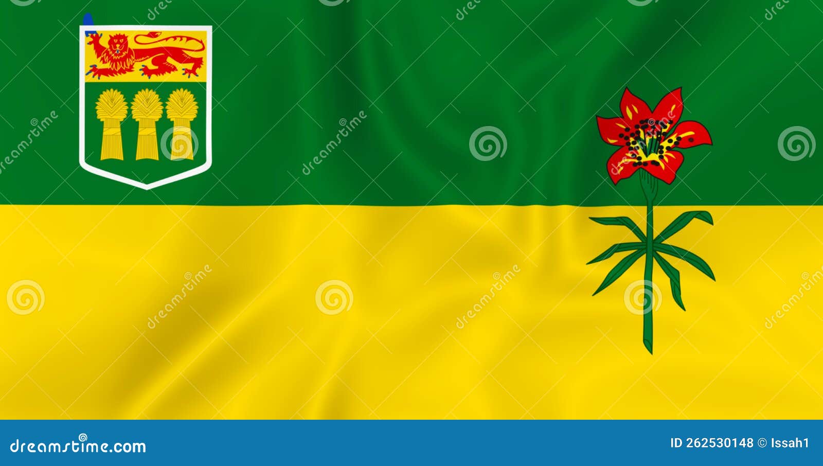 Illustration Waving State Flag of Saskatchewan Stock Illustration ...