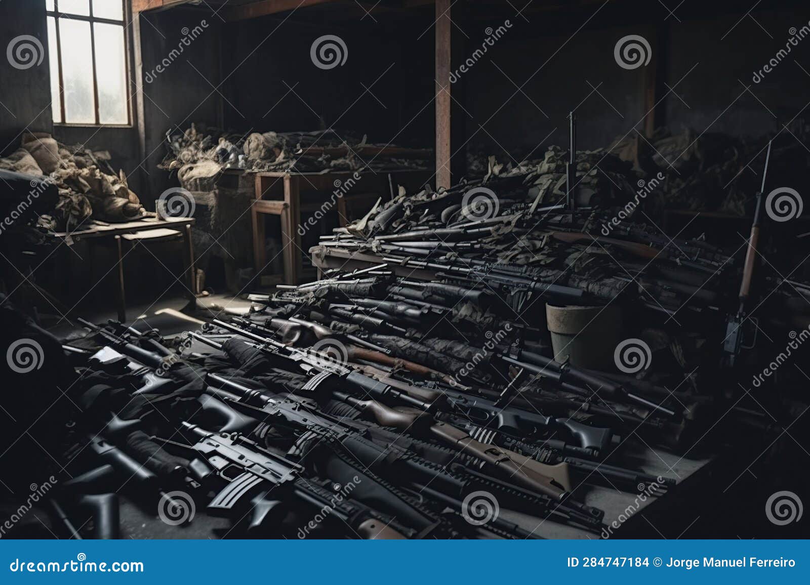 Illustration, Weapon Store Stack, Generative Ai Stock Illustration ...
