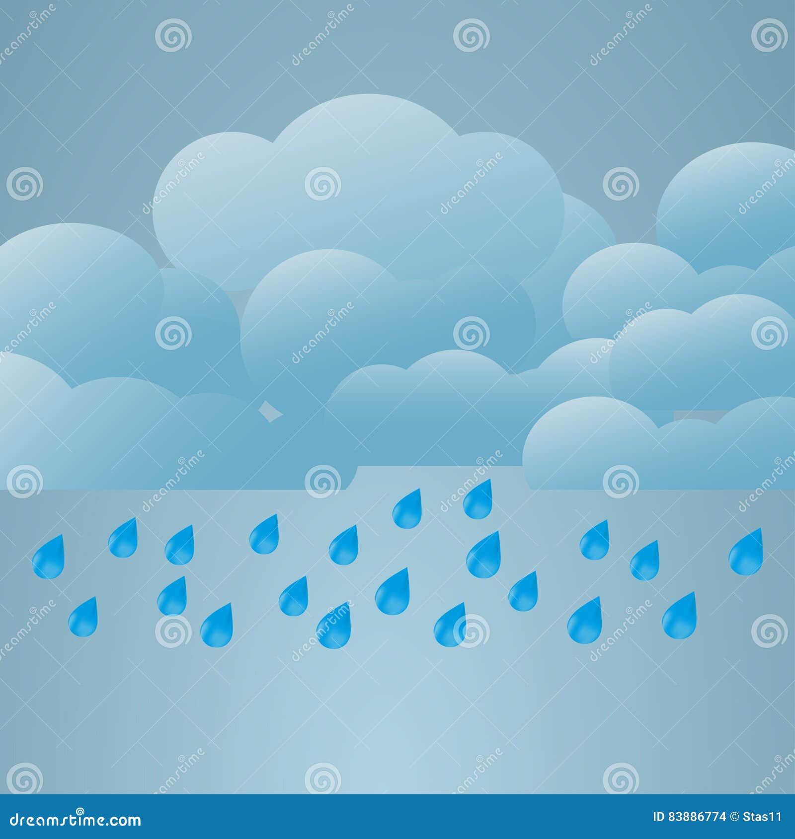 Illustration of Weather Conditions. Light Rain Stock Vector ...