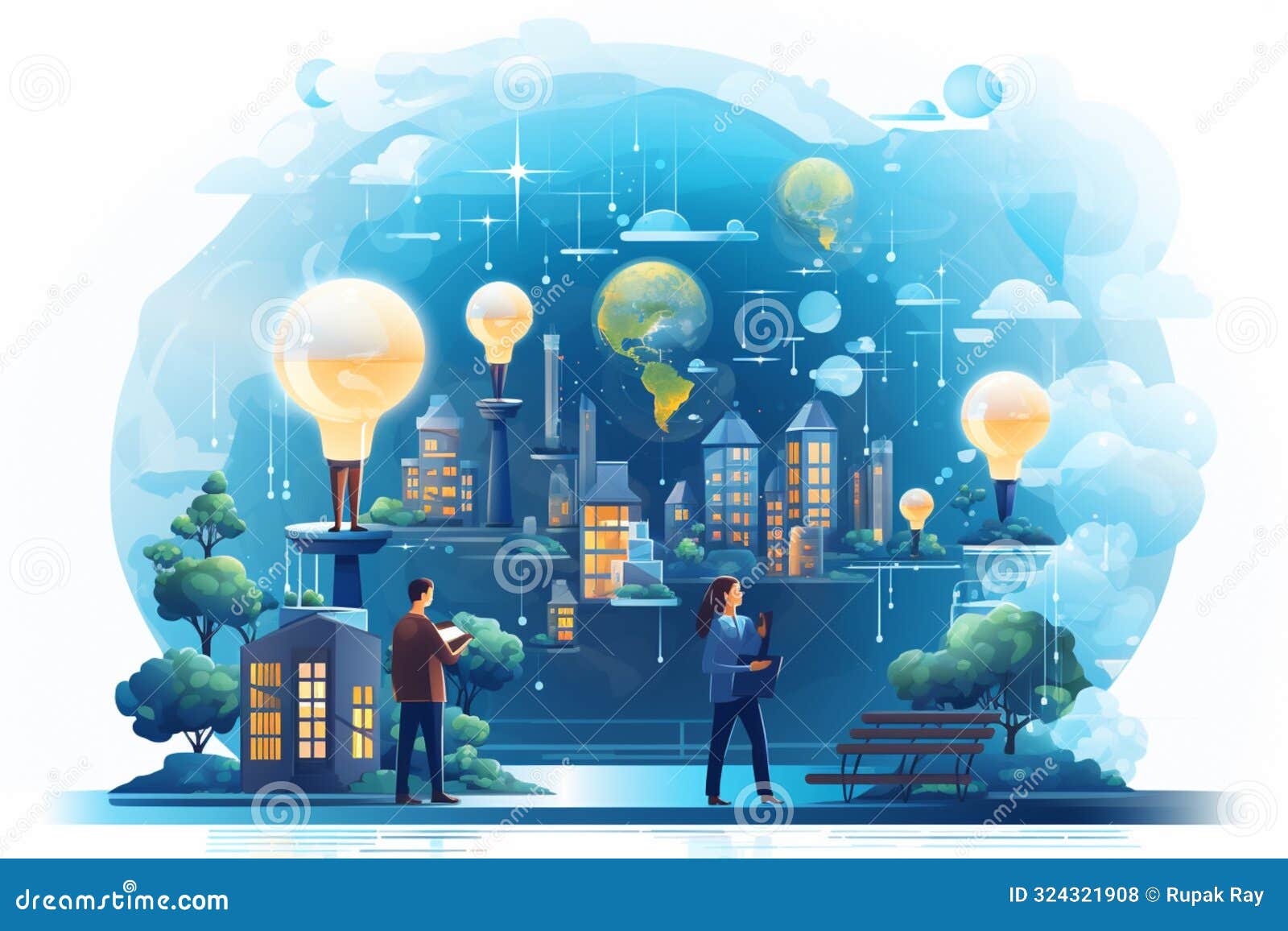 Illustration of a Web Developer Collaborating with Two Team Members ...