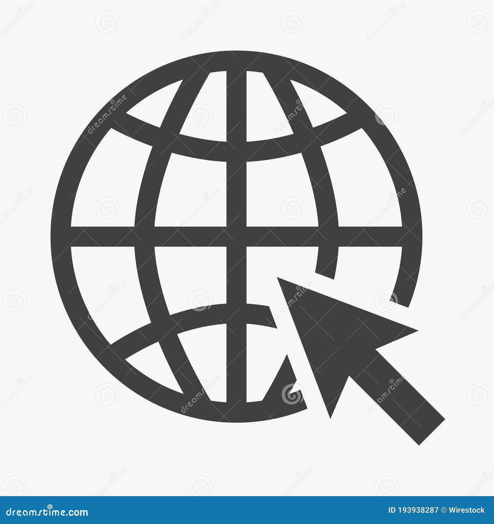 Illustration of the Web Icon with an Arrow Clicking on it Isolated on a ...