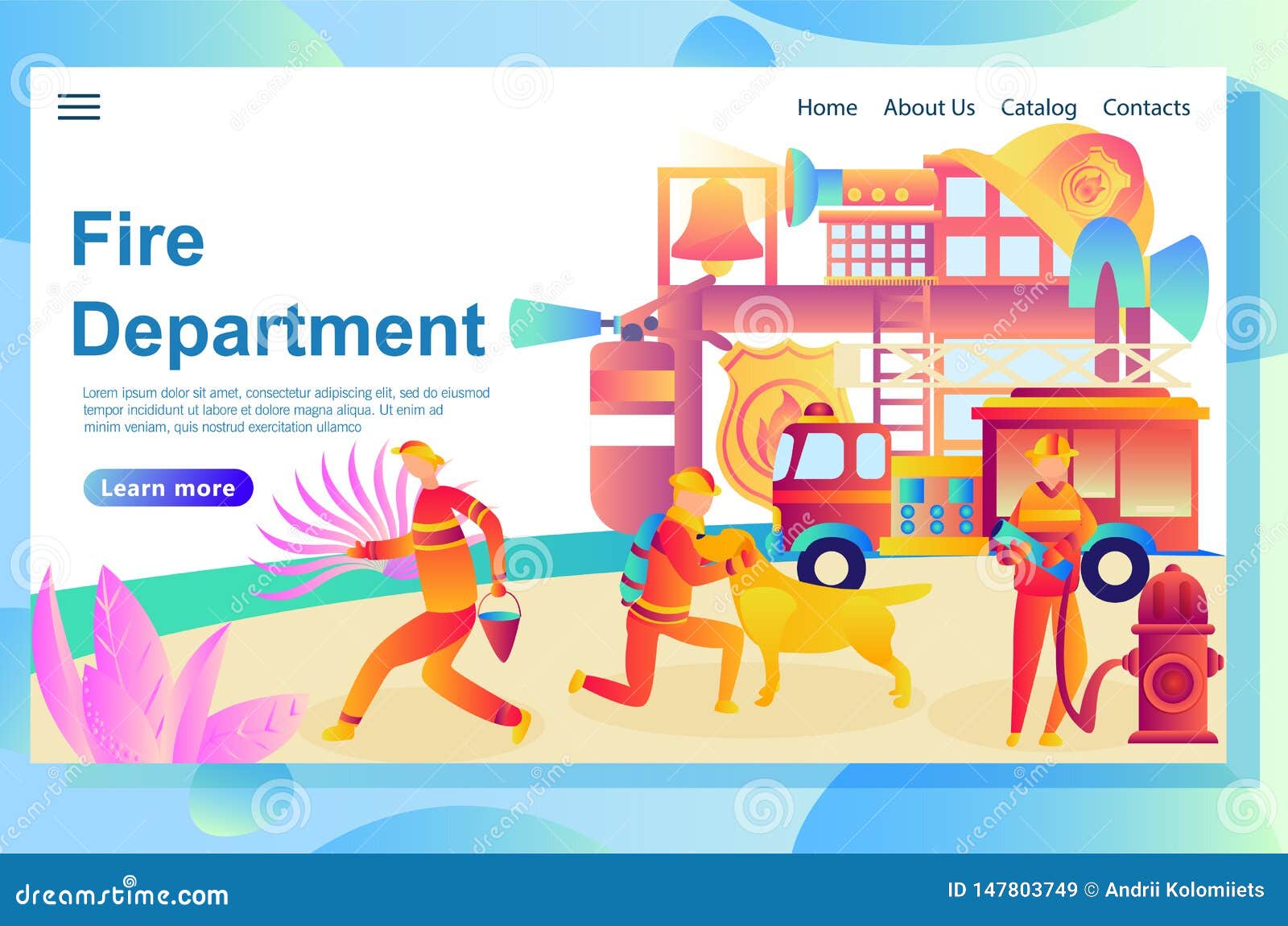 Illustration of the Web Page, Fire Department Stock Vector ...