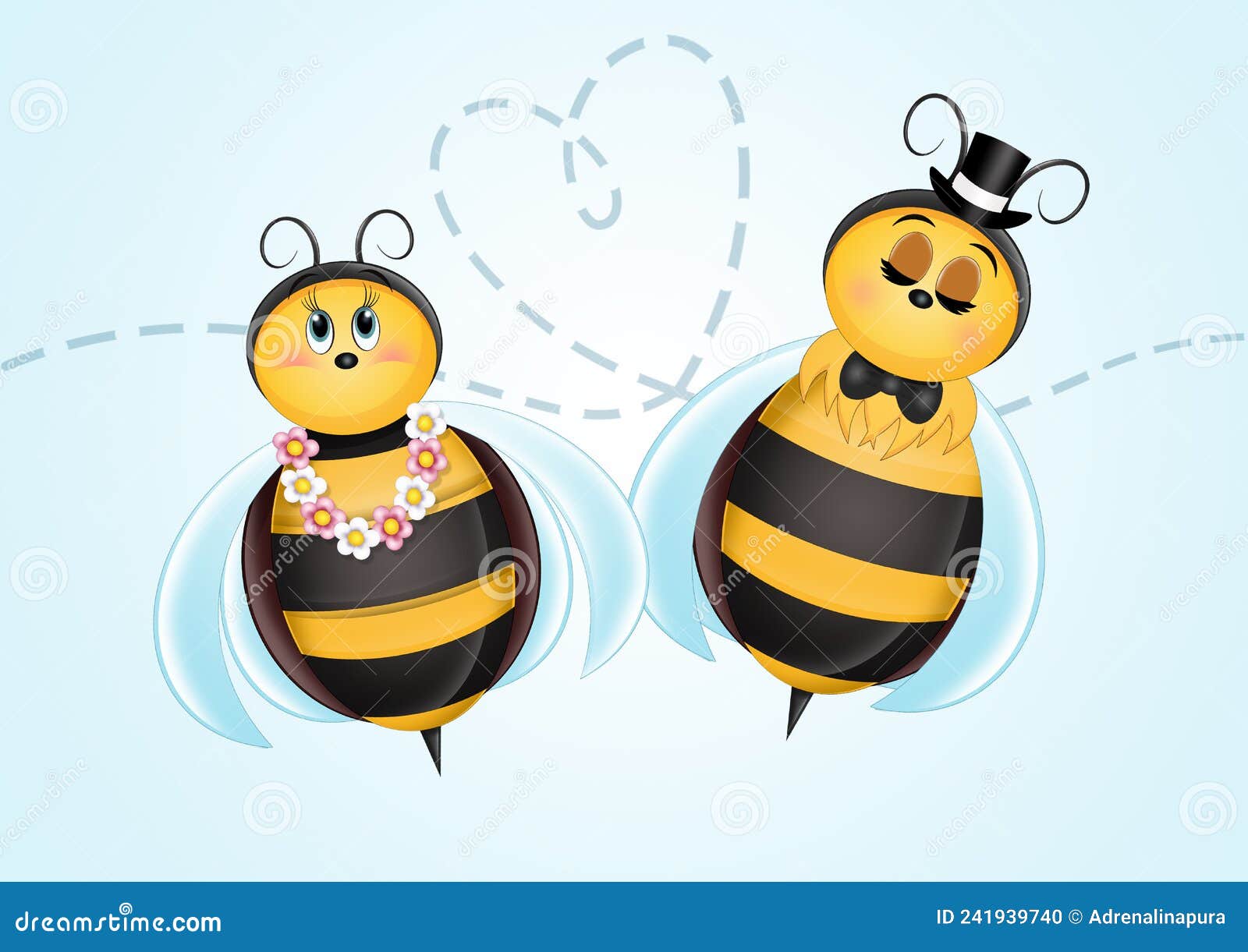 Illustration of Wedding between Bees Stock Illustration - Illustration ...
