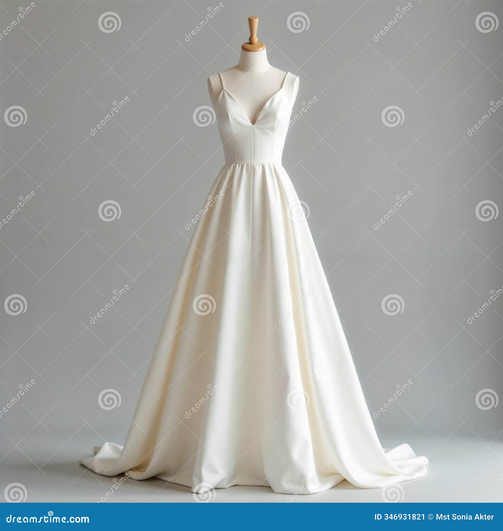 Illustration of a Wedding Dress, Put on a Dummy in the Studio Stock ...