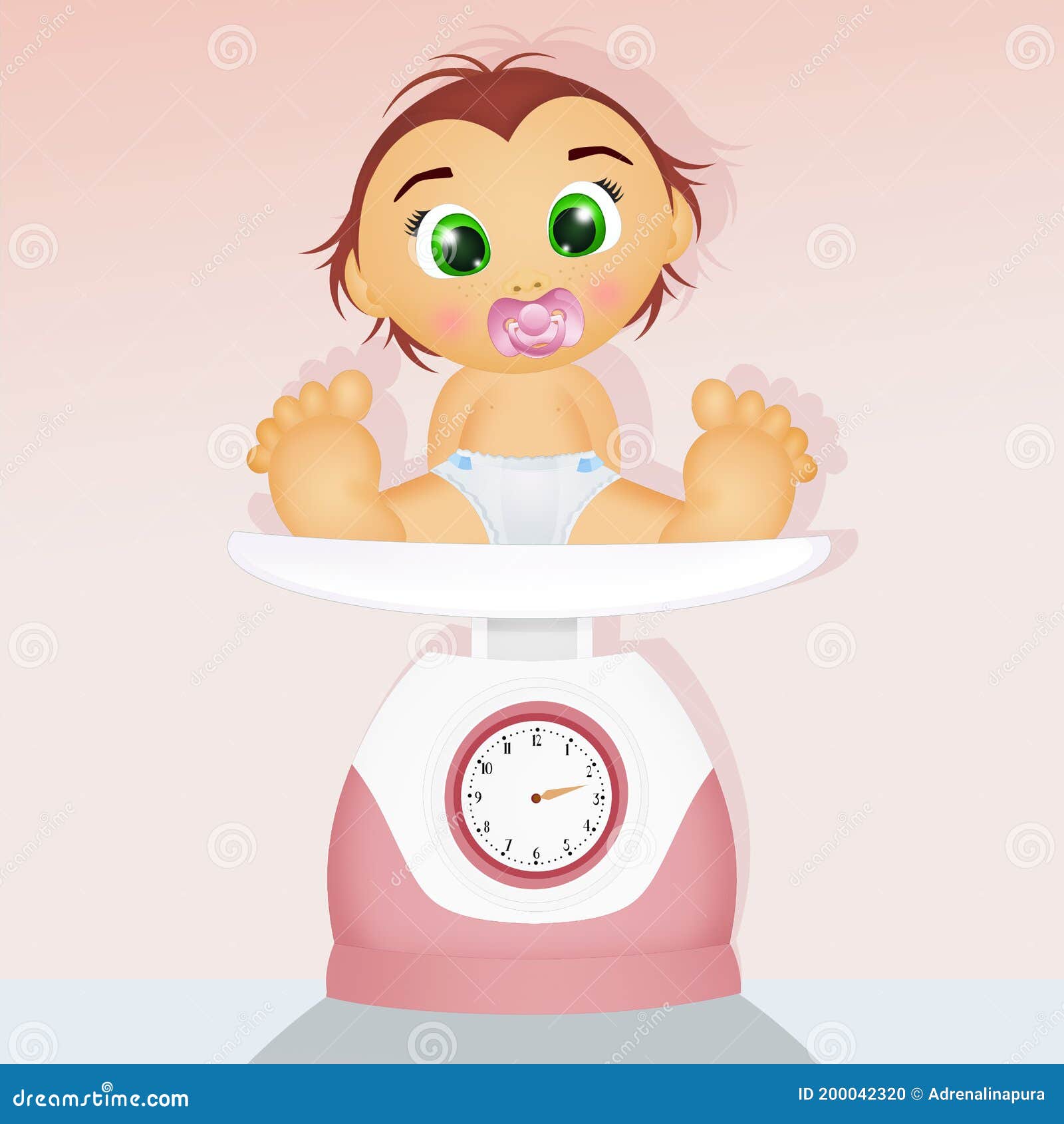 Illustration of Weight Baby Scales Stock Illustration - Illustration of ...