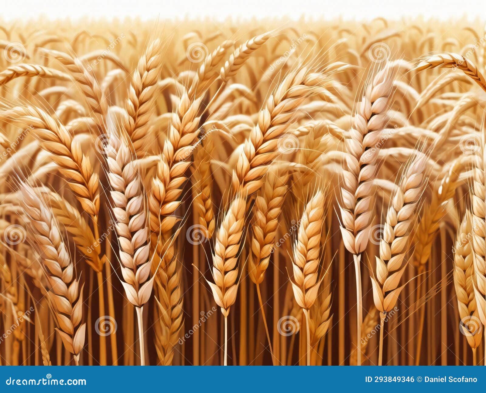 Illustration of a Wheat Field Border Isolated on White Background ...