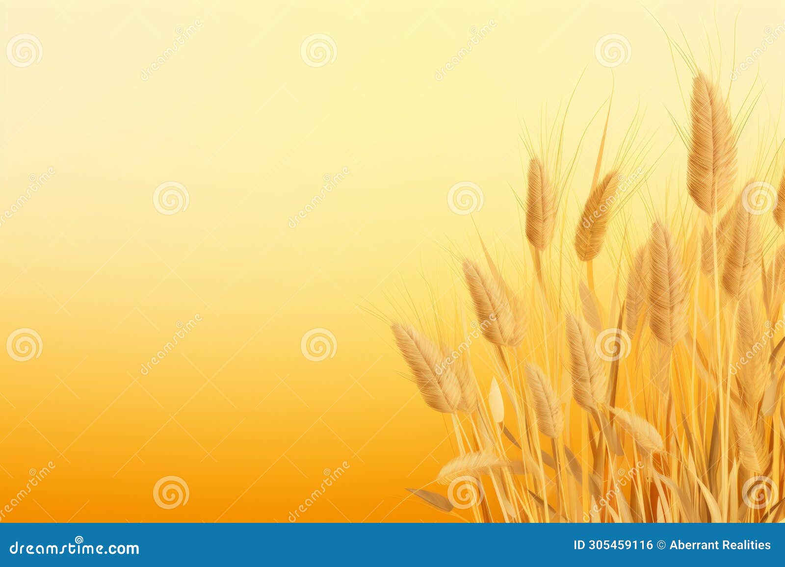 An Illustration of Wheat on an Orange Background Stock Illustration ...