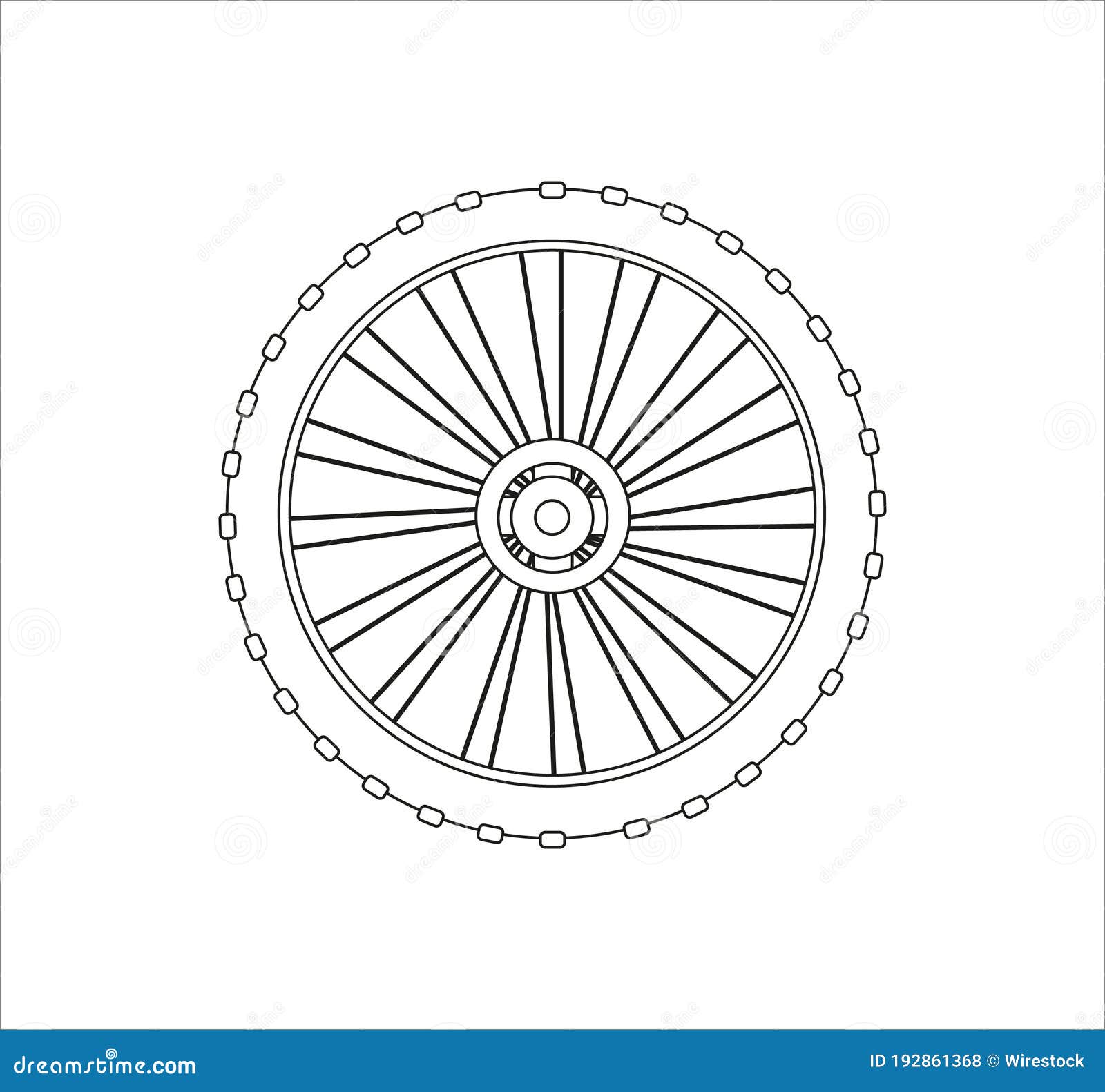 Illustration of a Wheel Isolated on a White Background Stock ...